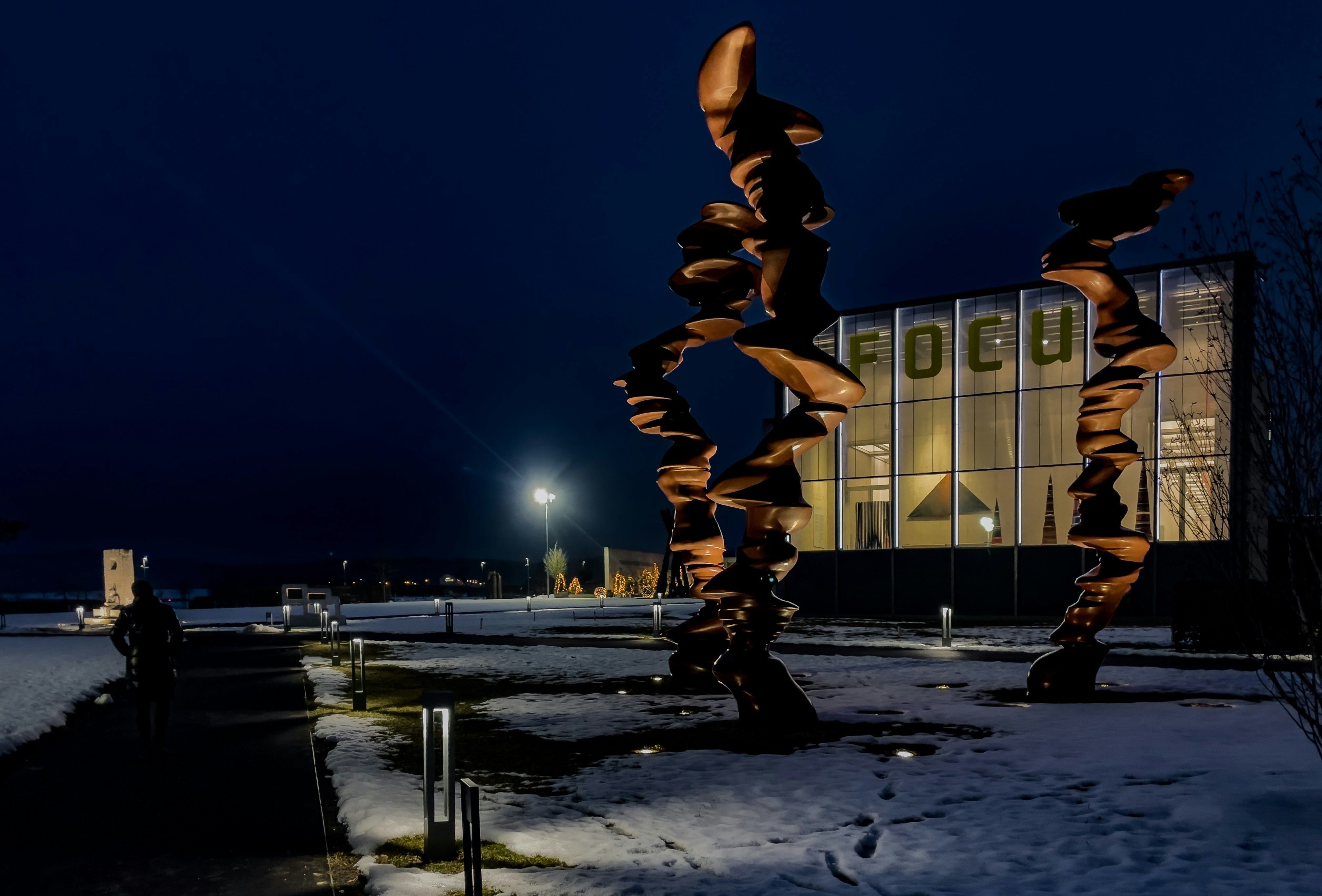 Twisted Iron Sentinels Guarding a Frosty Night