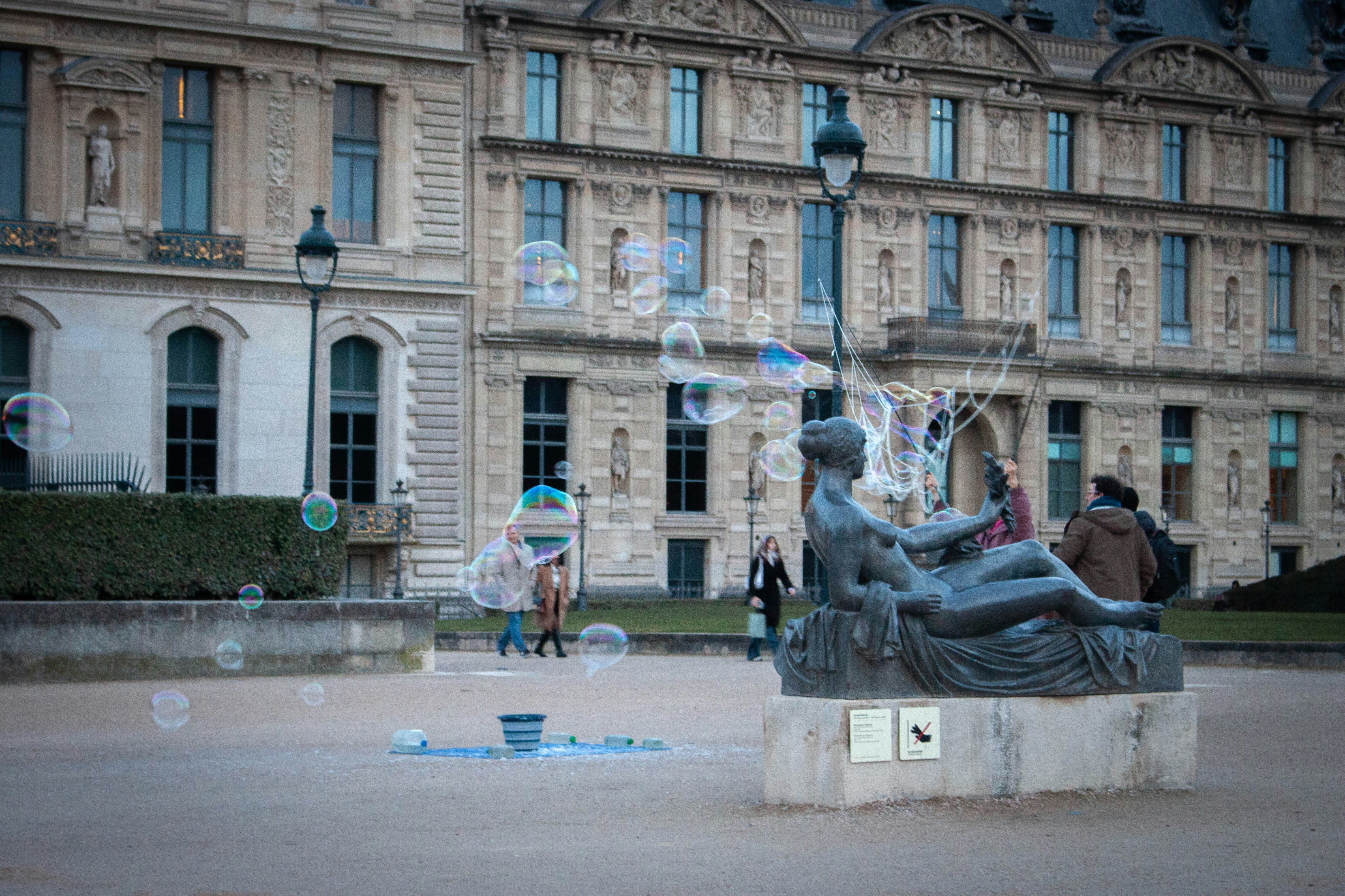 Bubbles Over a Historic Courtyard