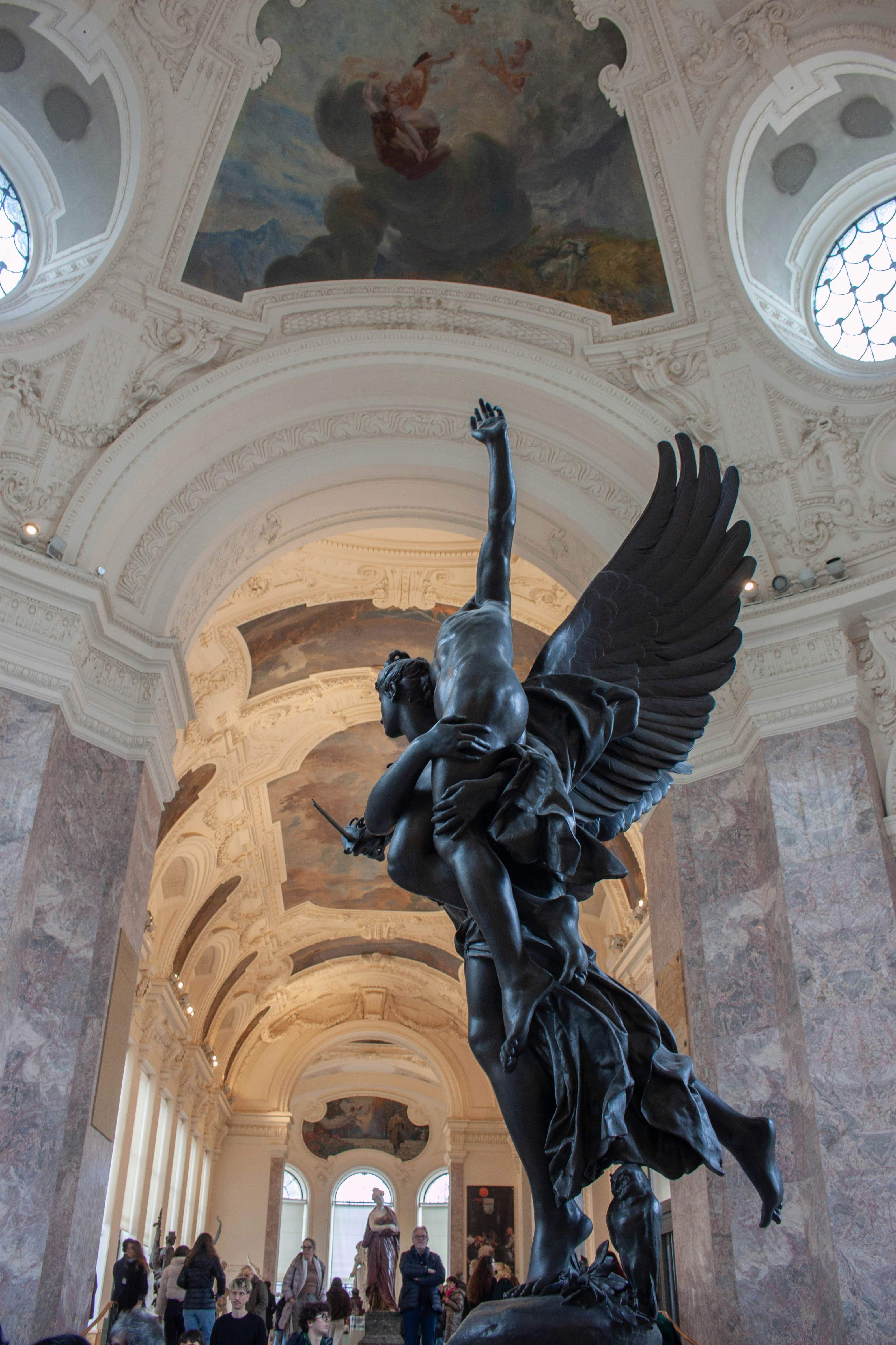 Winged Surge: A Crashing Pose Beneath Baroque Vaults