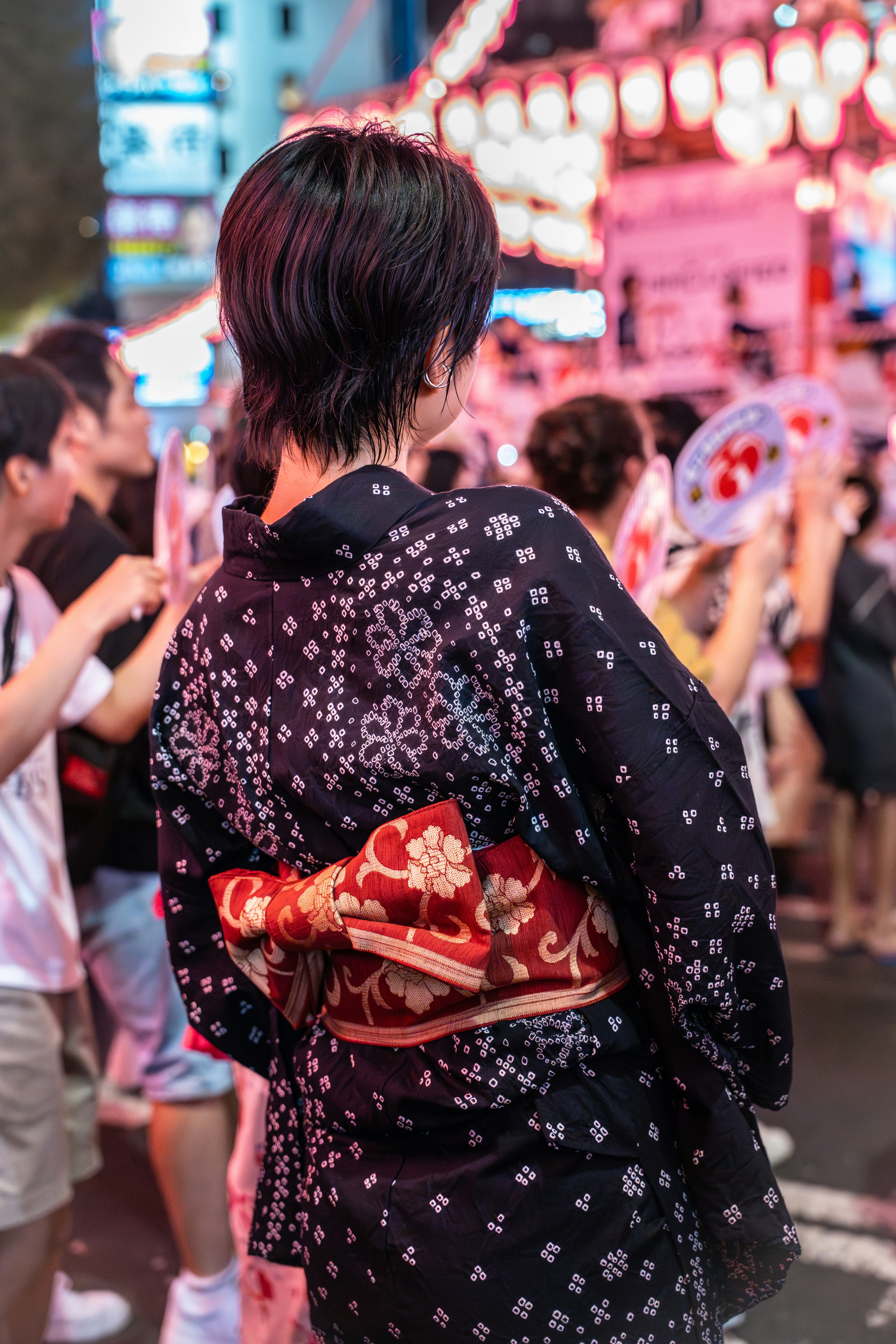 Night Neon Silhouette: A Festival Attire in Motion