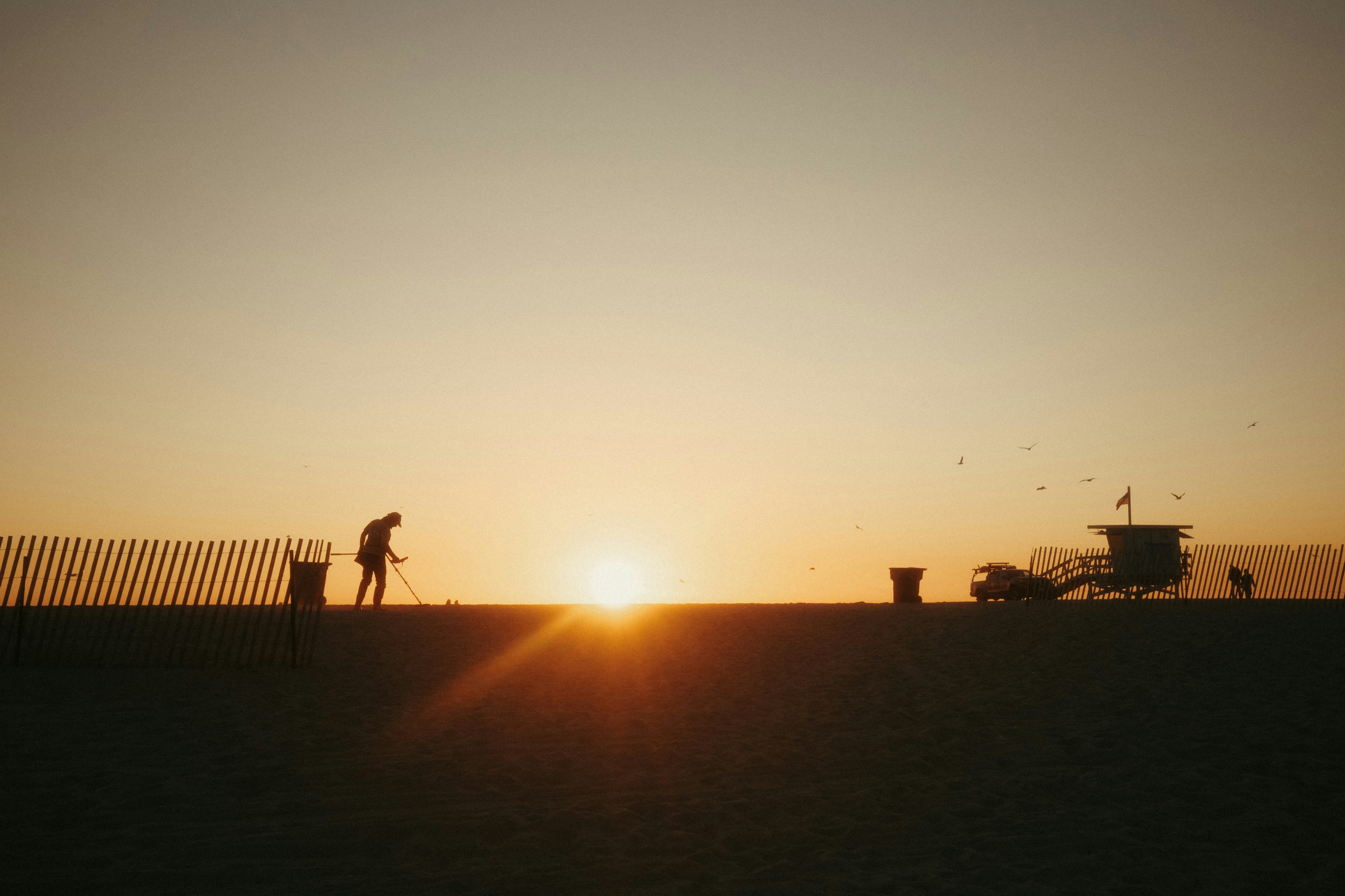 Silhouette at the Dusk: A Quiet Beach Run to the Horizon