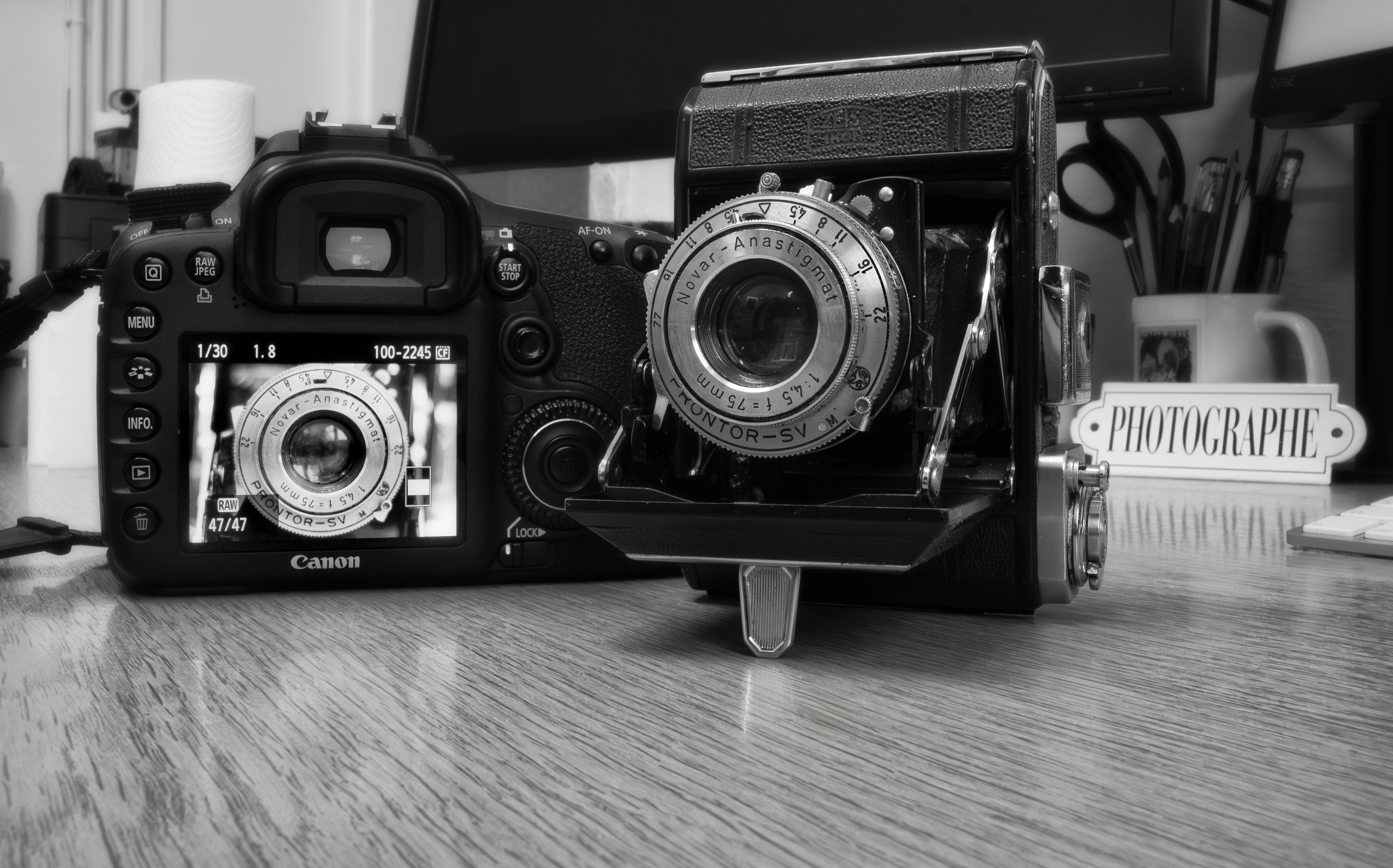 Two Authentic Polished Viewfinders: A Static Display of Vintage Cameras