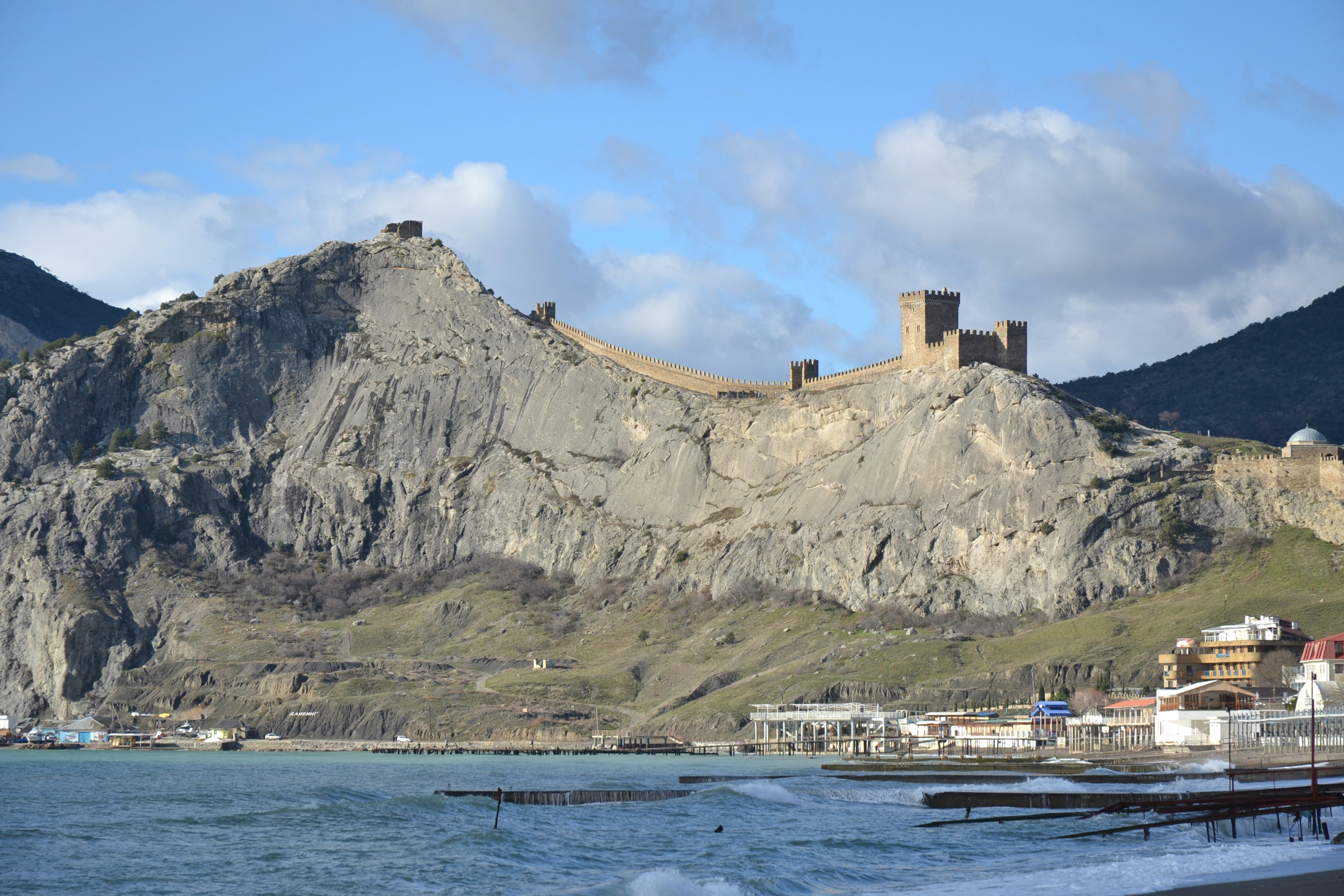 Ancient Promontory: Castle Built Along the Rugged Cliff