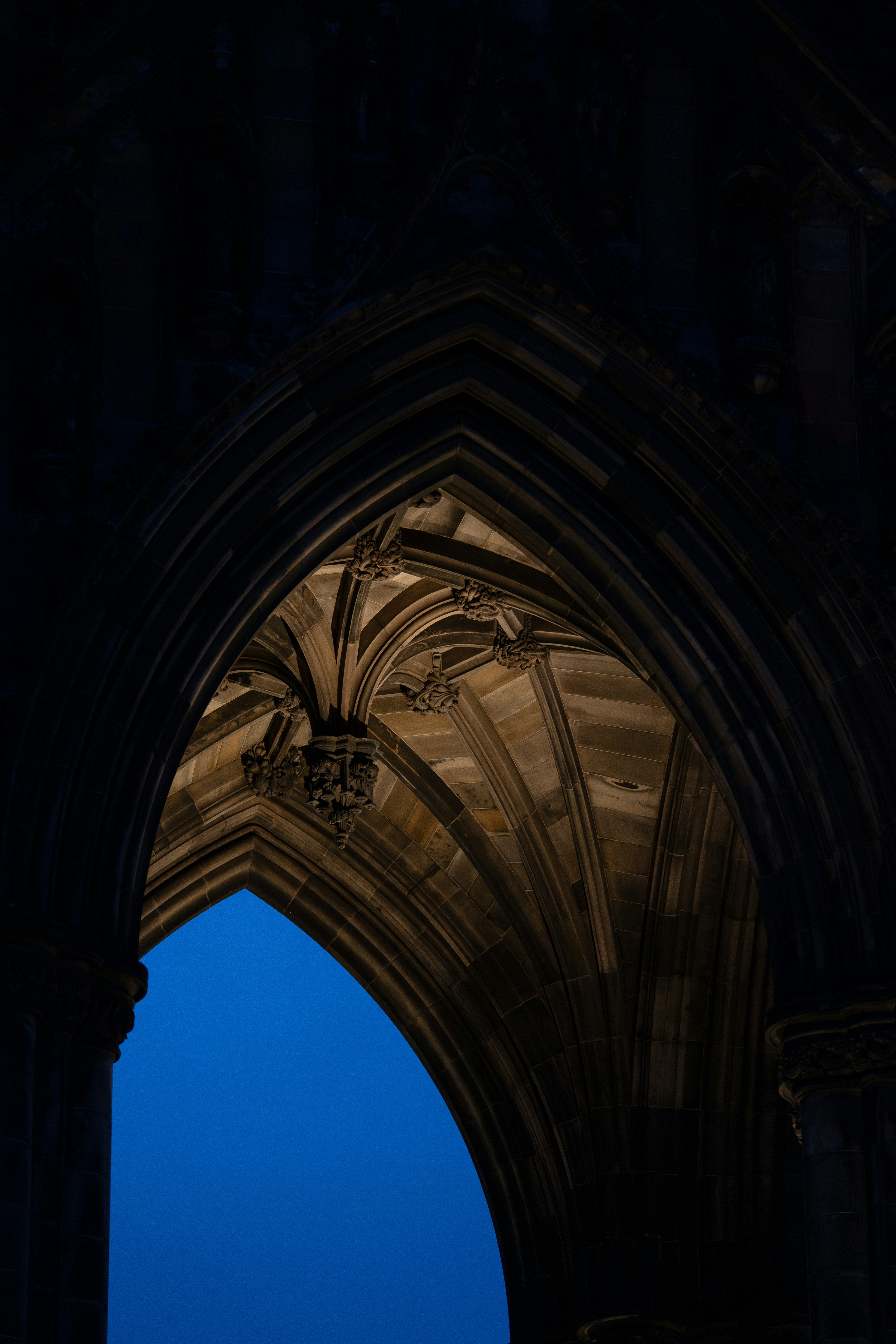 Gothic Archway Framed by Evening Sky