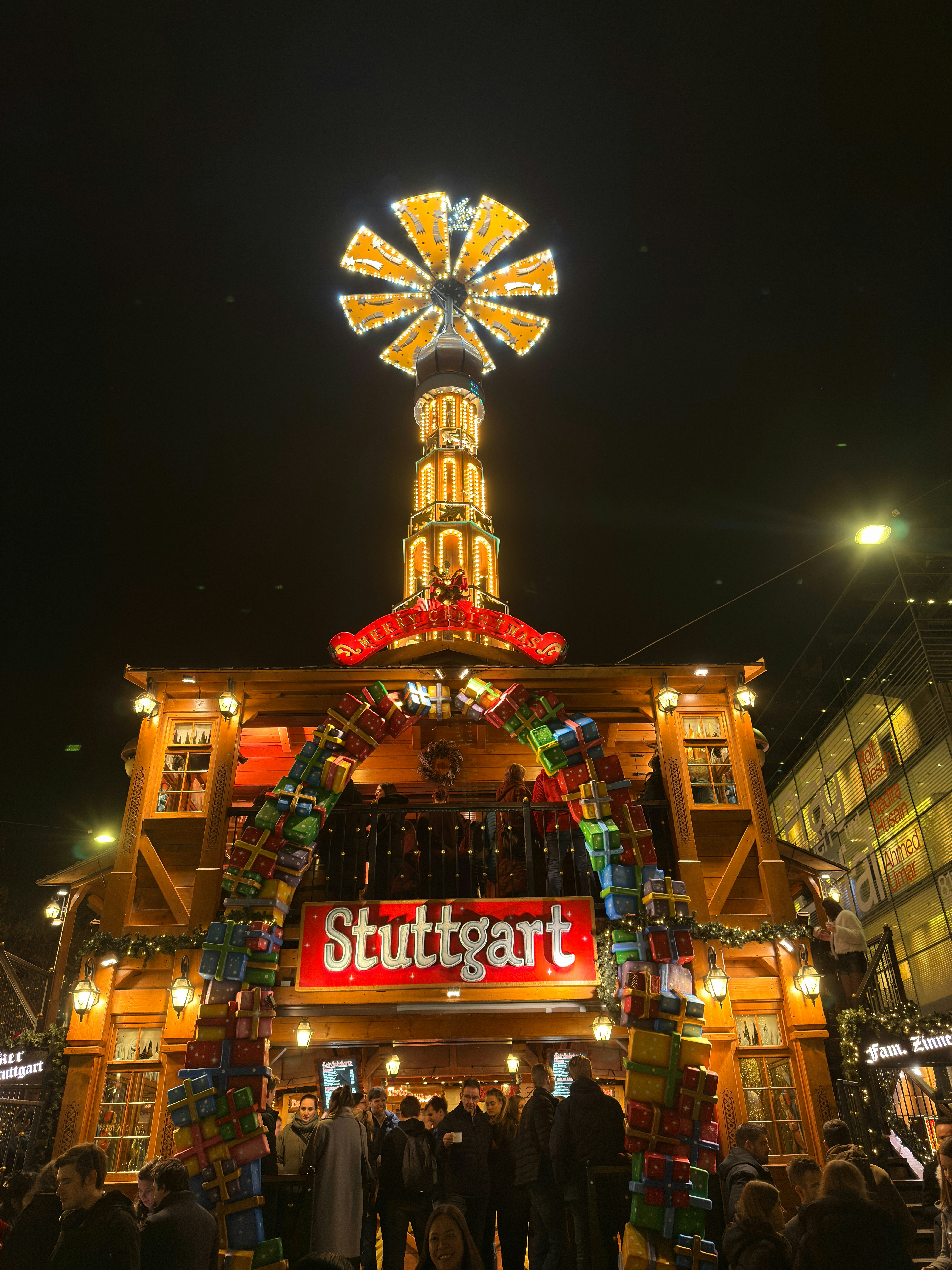 Stuttgart Lights: Festive Gate Hatch Tiered Clocktower