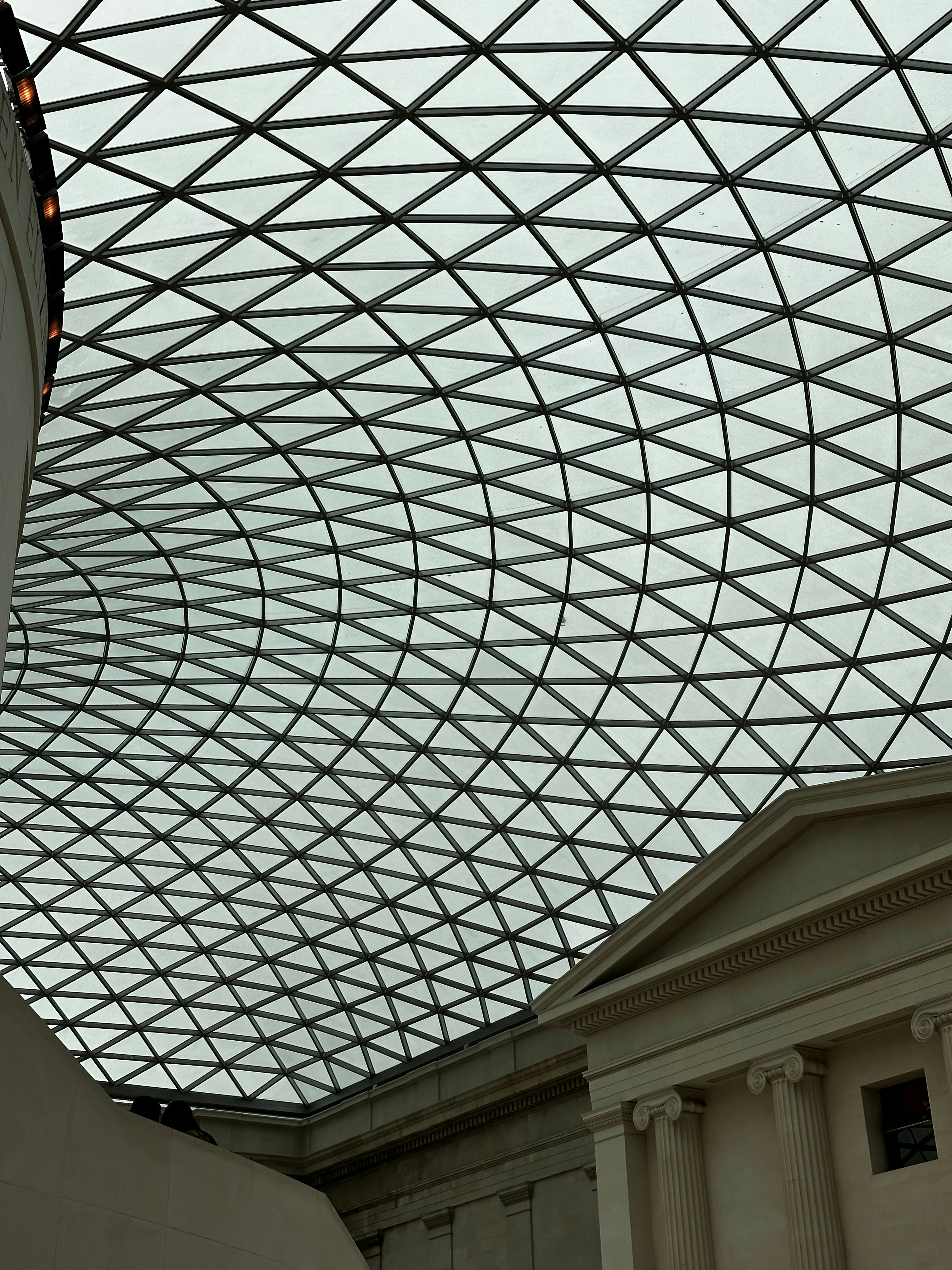 Geometric Vault: Interlaced Steel Beneath a Classical Frieze