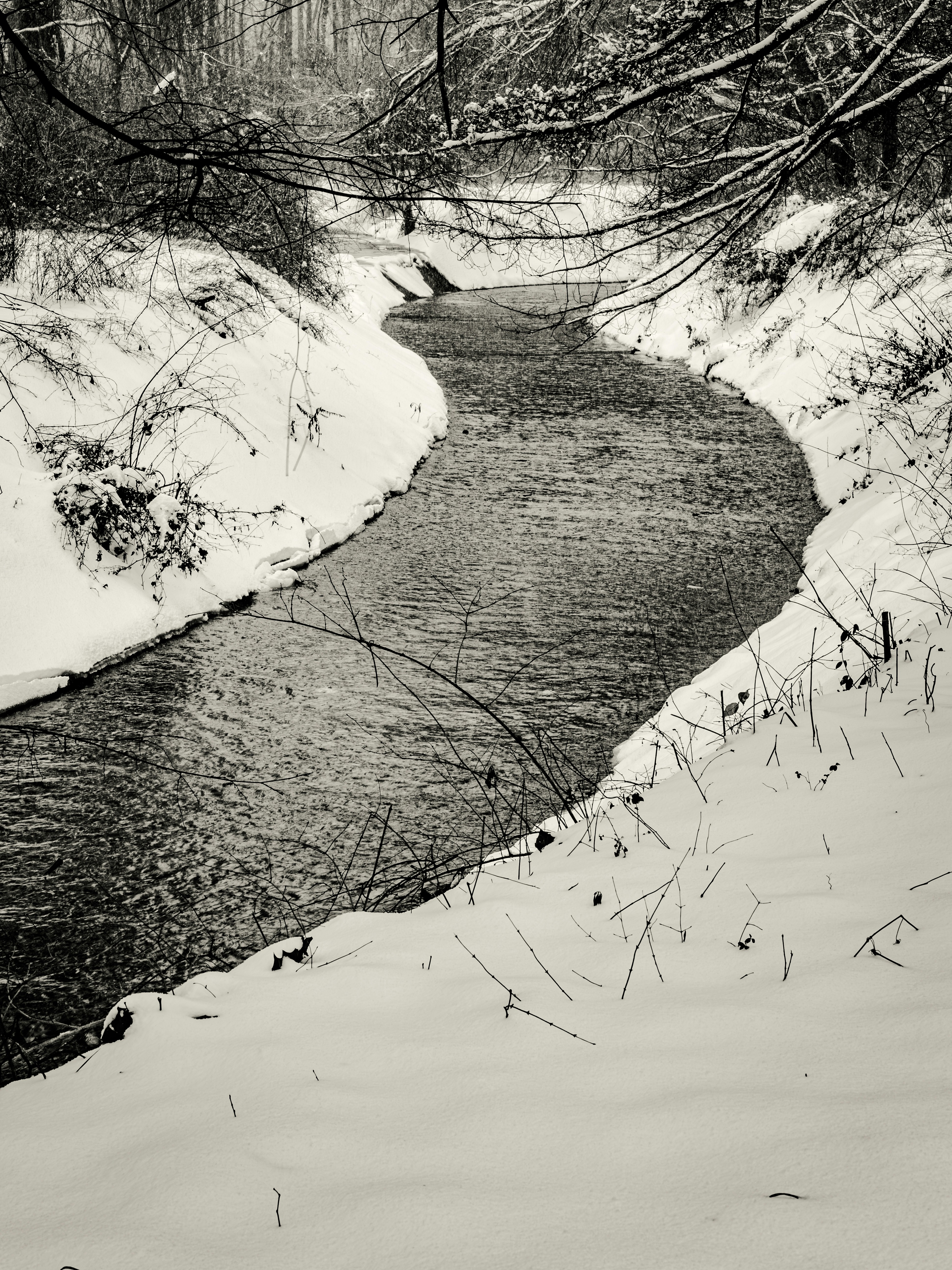 Snowbound Bend: A Quiet River Winding Through Winter Silence