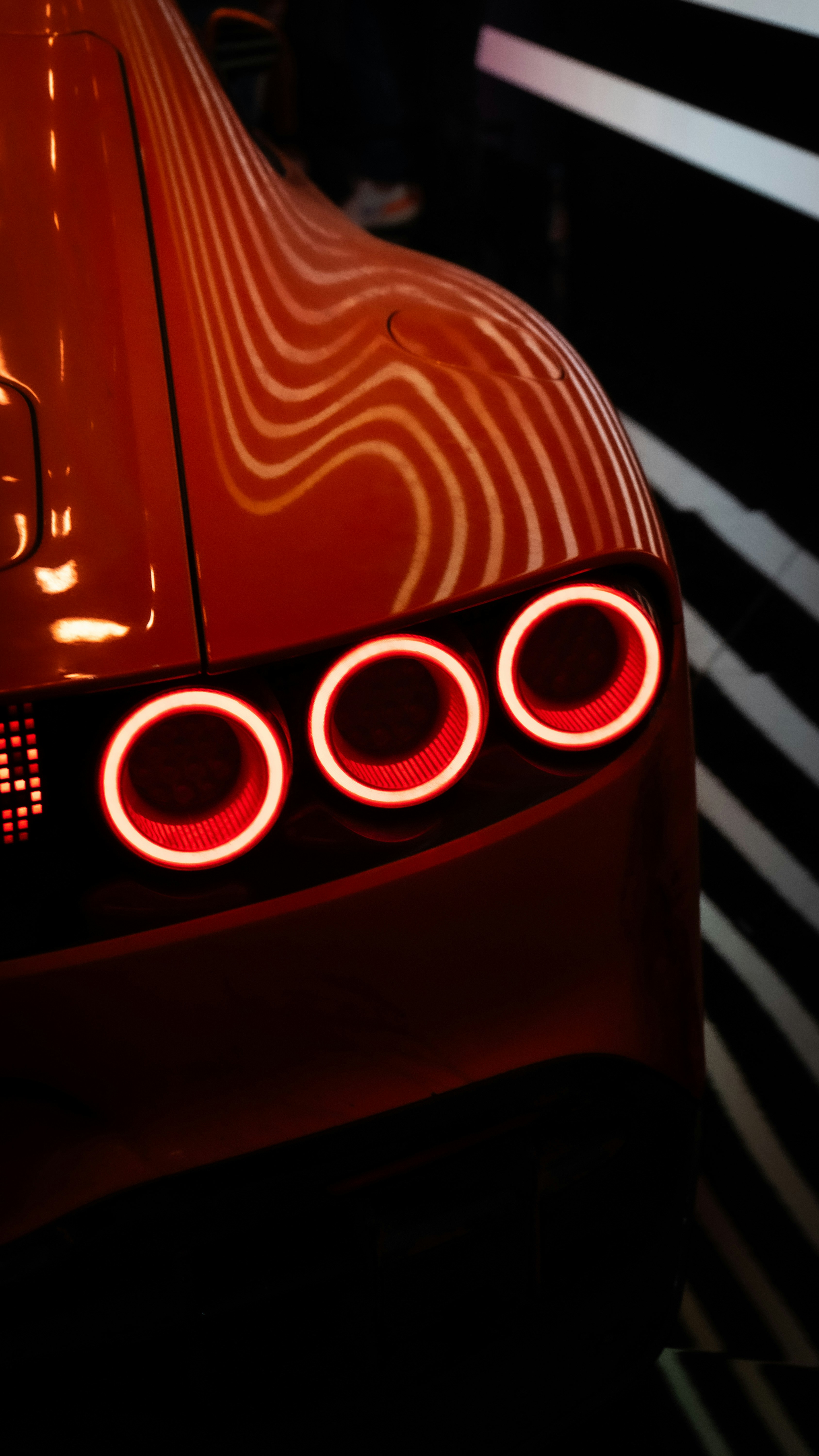 Redline Echo: The Glowing Trio on a Striped Night