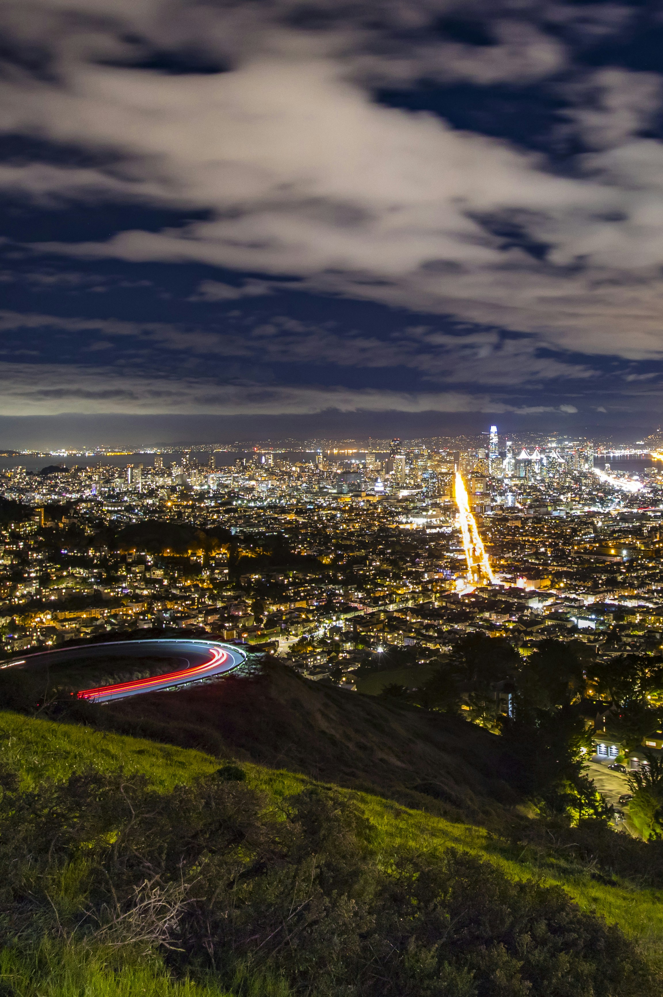 Nightfall on the Vallejo Hills: City Lights from the Ridge