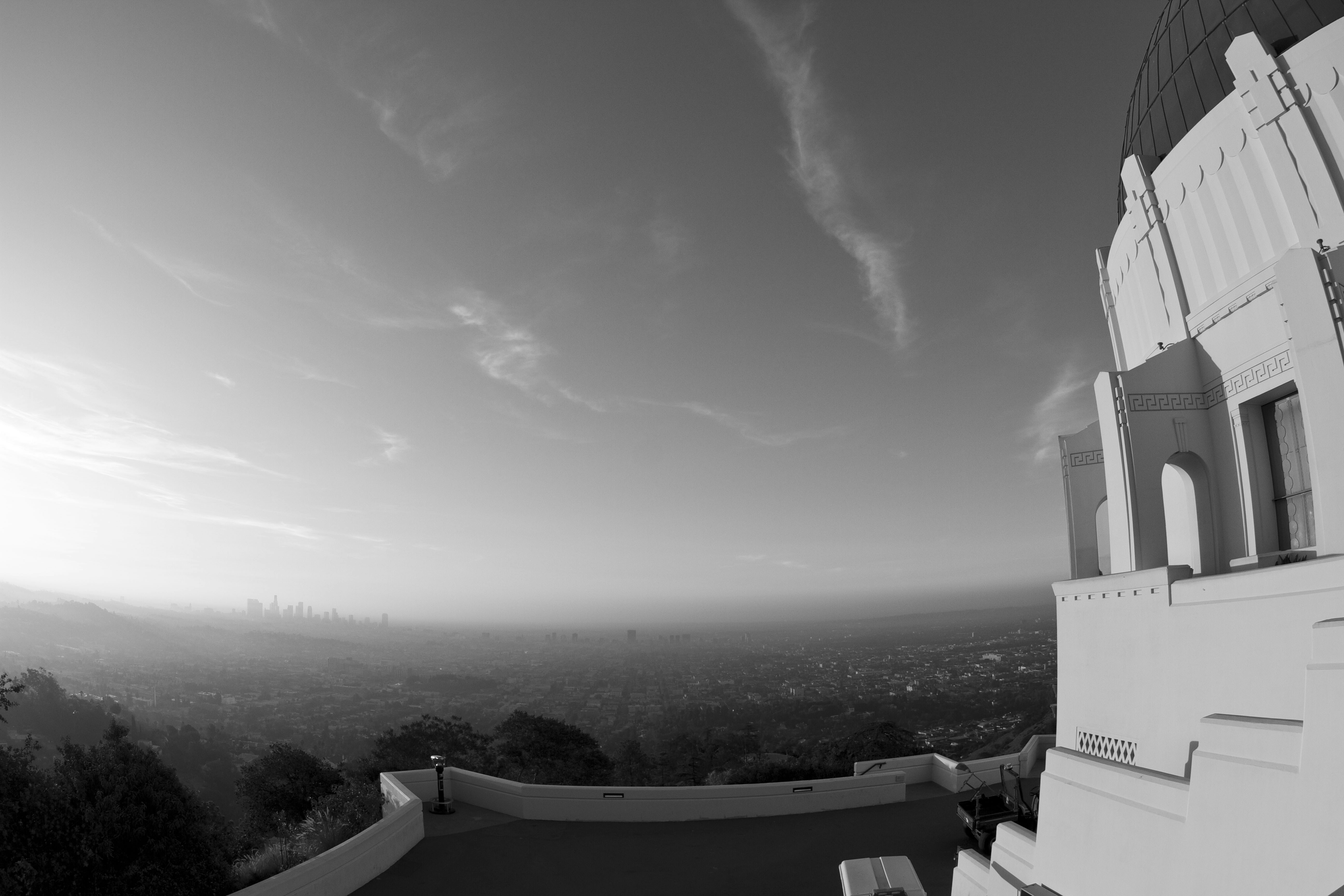 White Terrace Tower Reaches into a Clouded Horizon