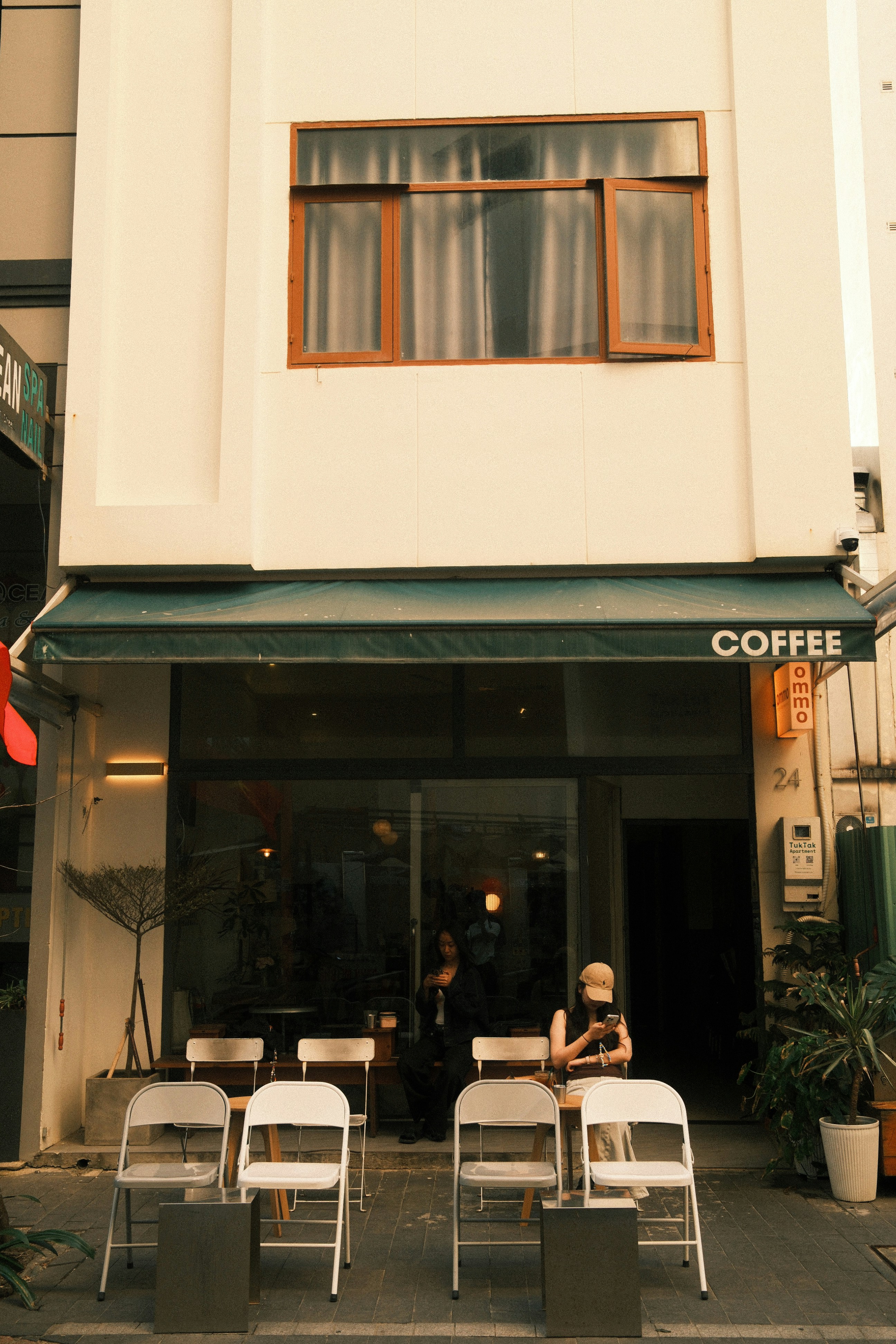 Cafe Front, Daylight in a Casual Urban Scene
