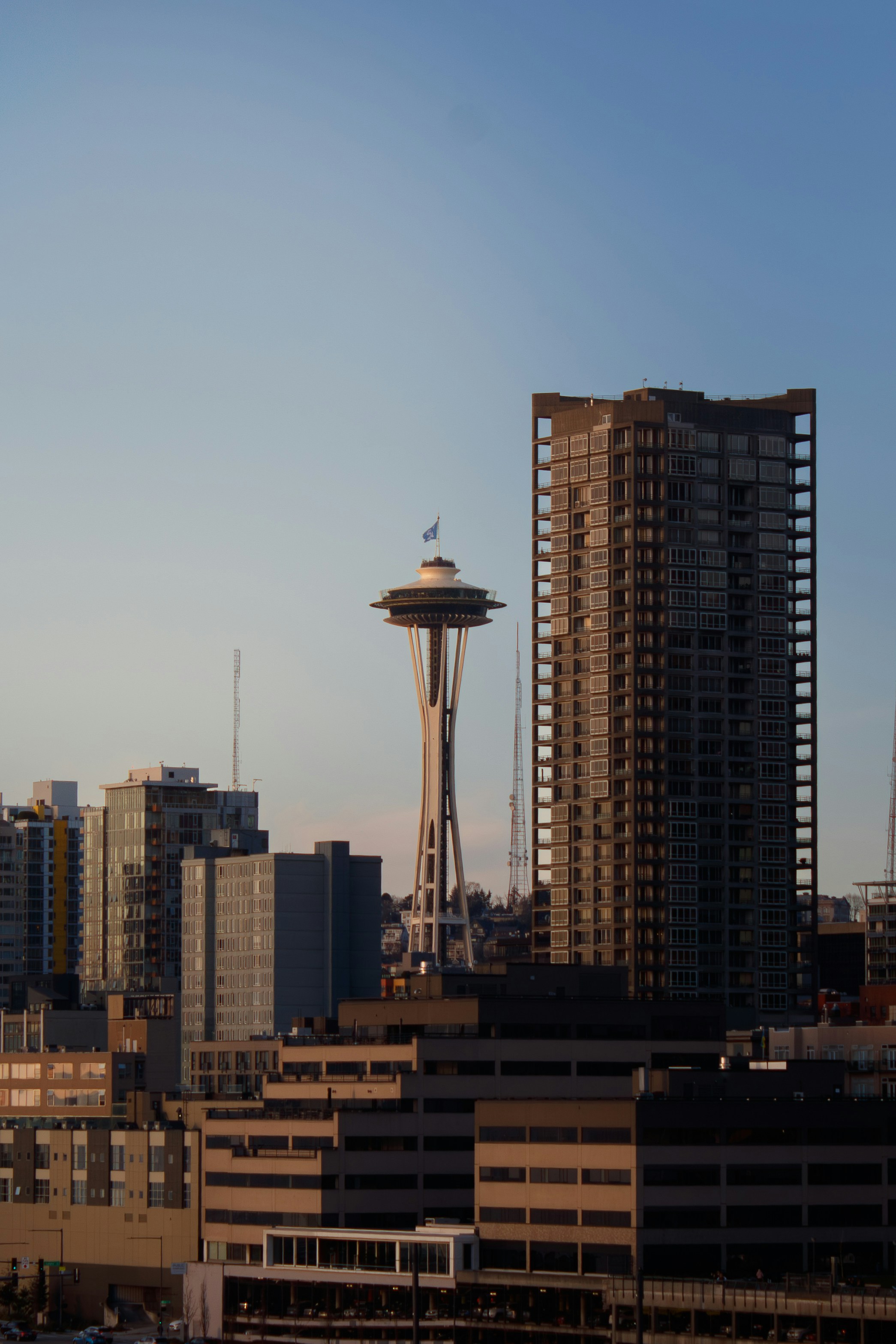 Jet City Silhouette: The Space Needle and a Towering Neighbor