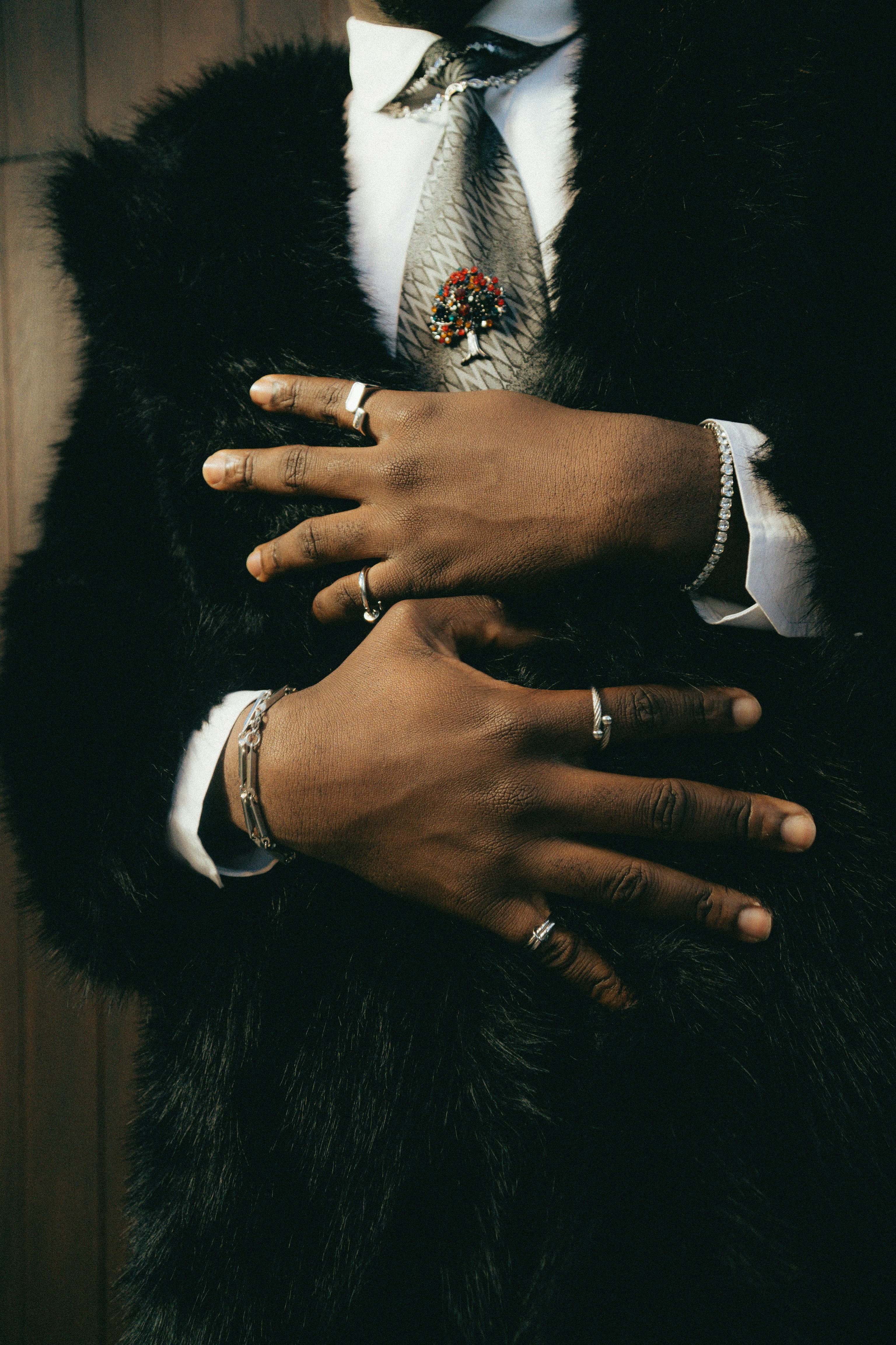 Silhouetted Hands: A Tactile Portrait in Noir Luxury