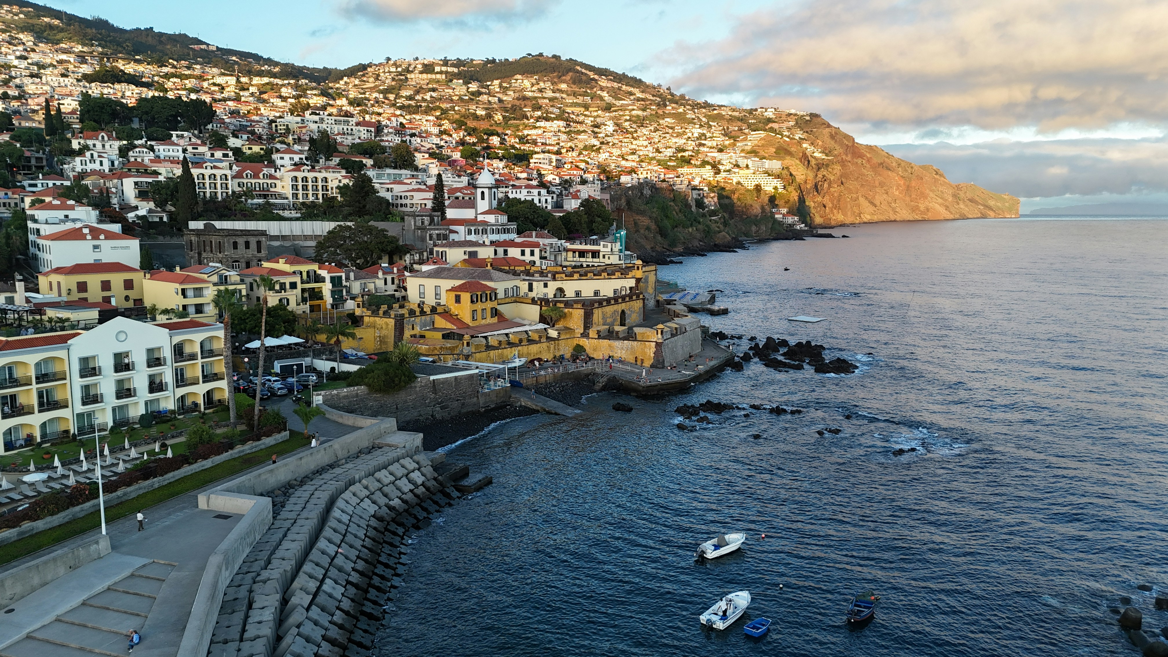 Sunlit Amalfi-Style Clifftop Village Overlooking a Cove