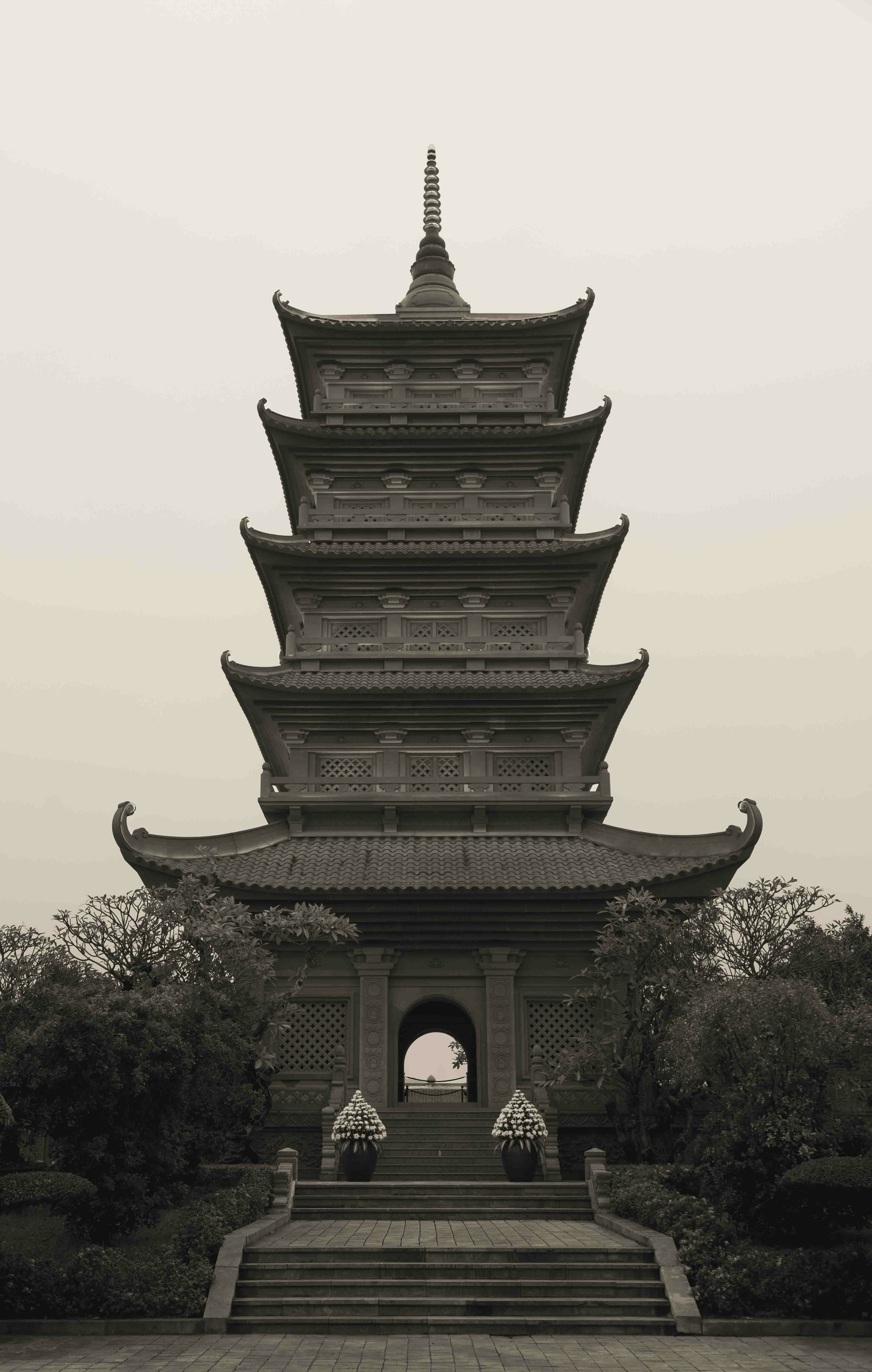 Whispering Tiers: A Quiet Pagoda Rising Through Morning Haze