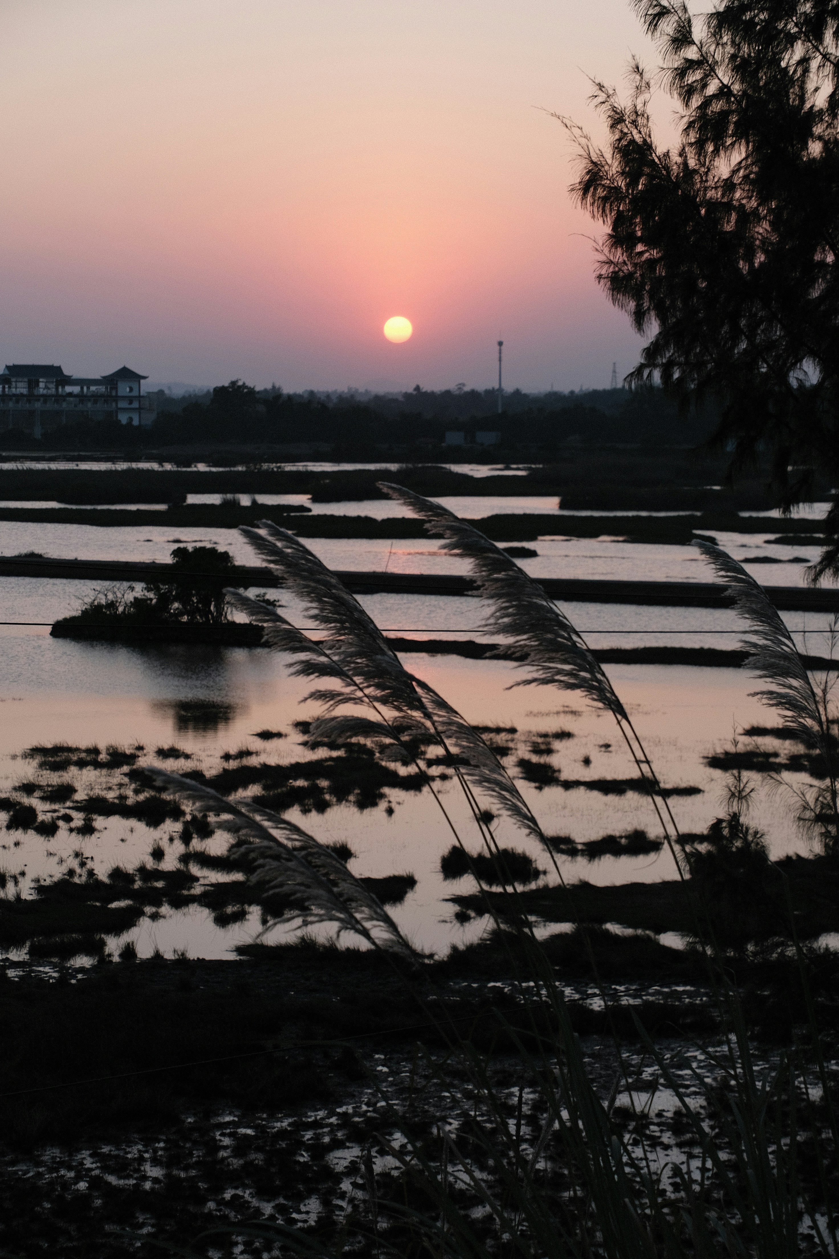 Sunset Over Terraced Waters