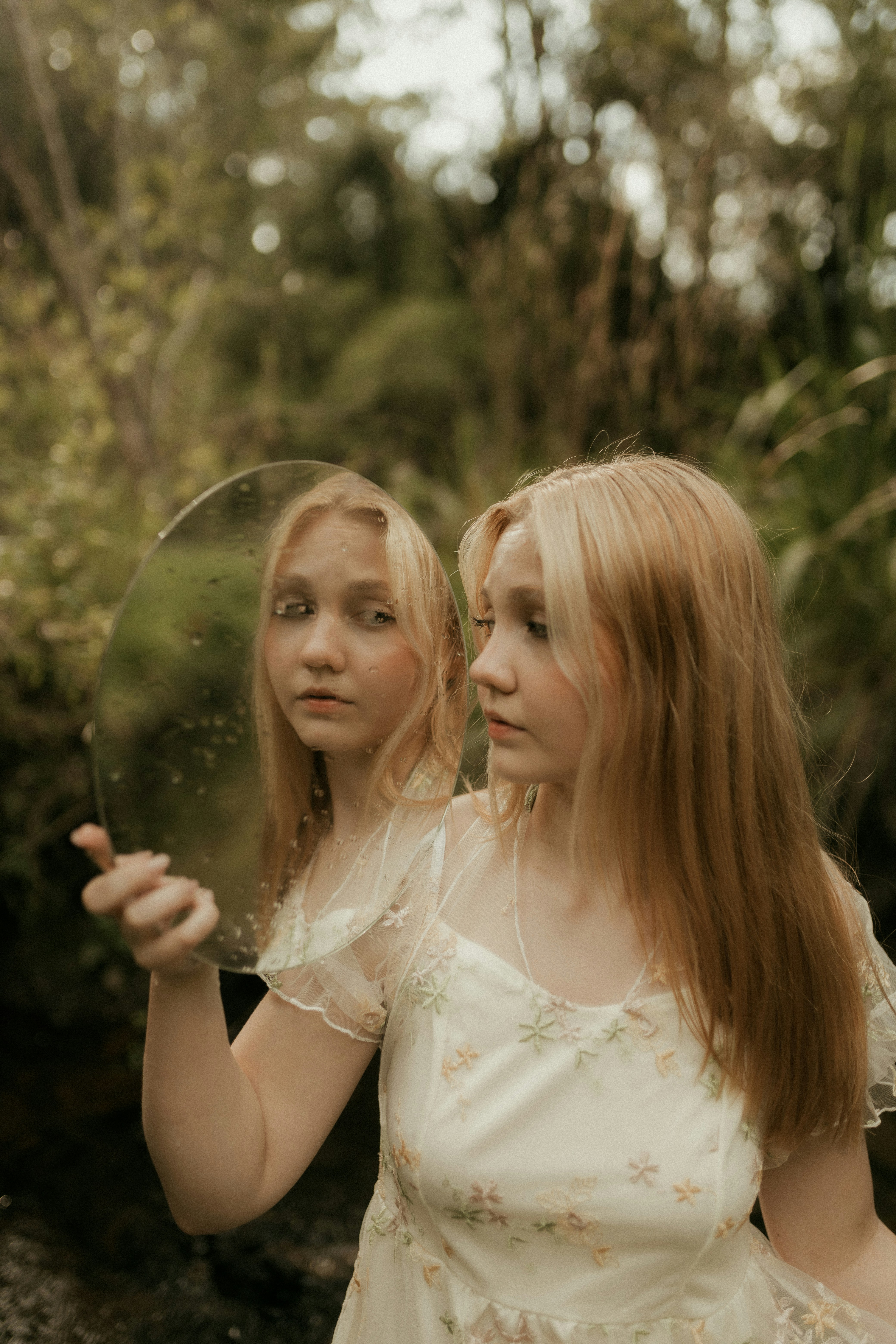 Mirror of Moments: A Portrait Paused with a Glass Round