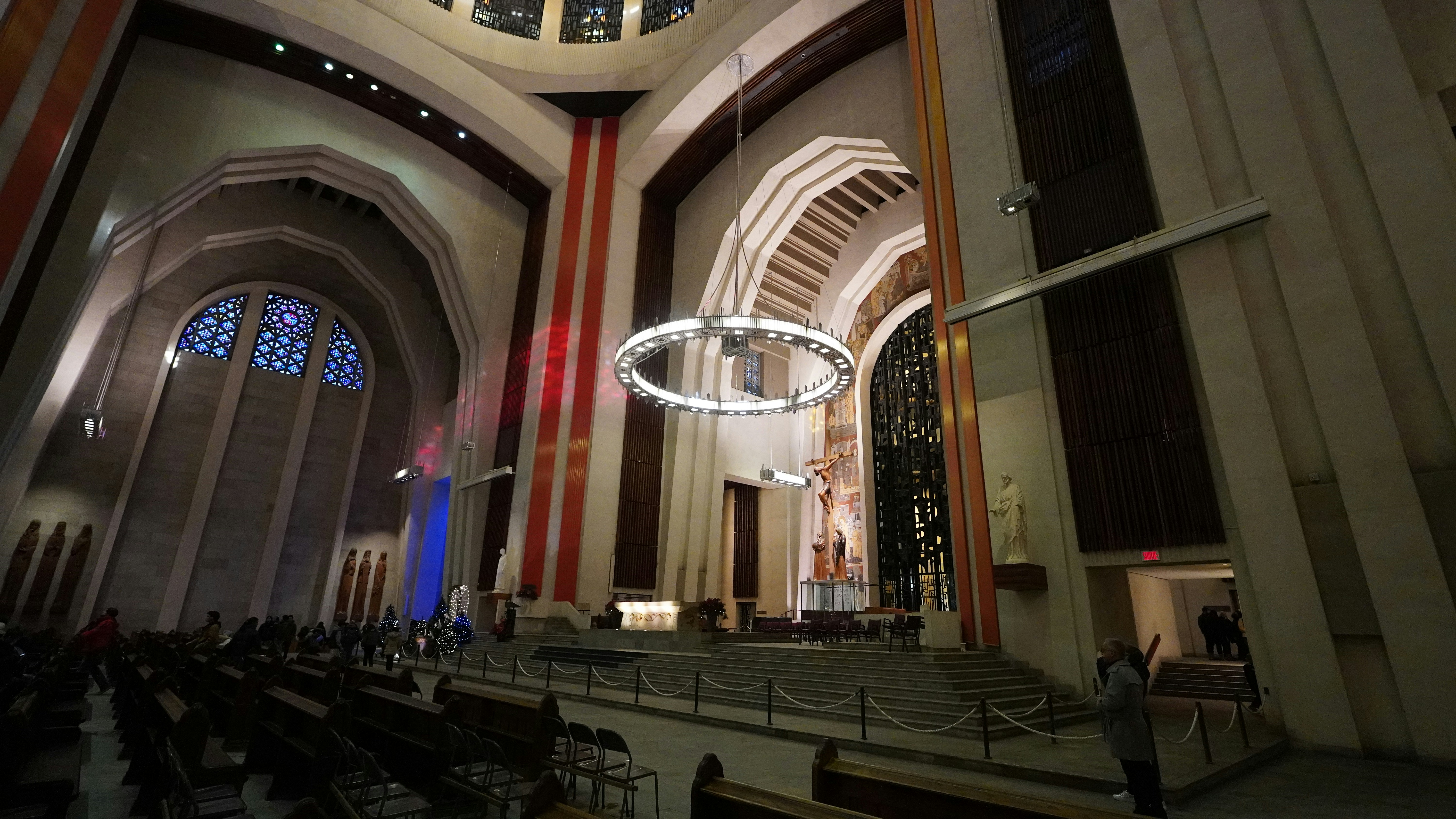 Orbital Ring Over the Cathedral: A Ring of Light Suspended Above the Aisle
