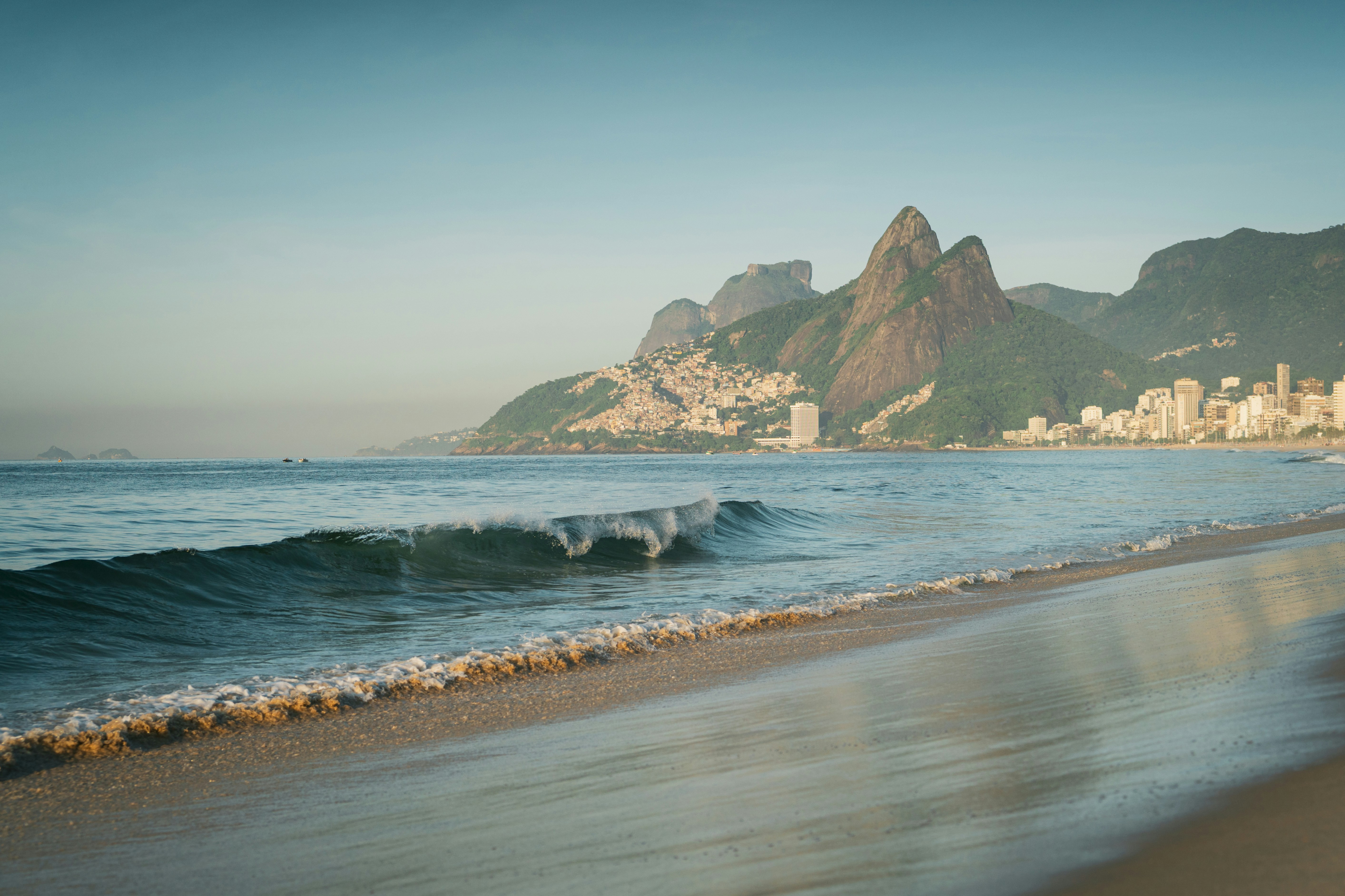 Rio Coastline at Dusk: Sea, Sand, and Sugarloaf Shadows