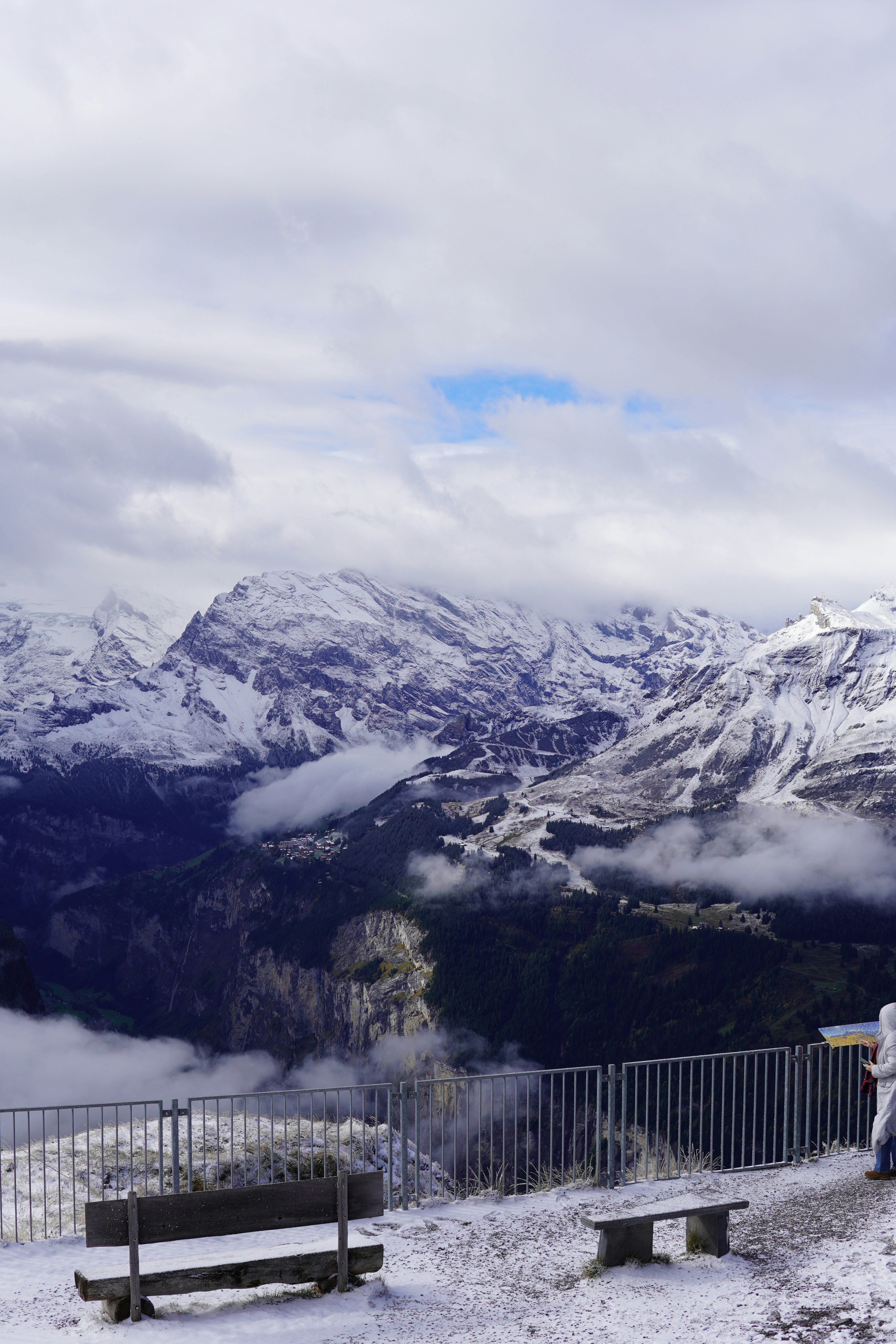 Snow-kissed Alps from a Snow-quiet overlook