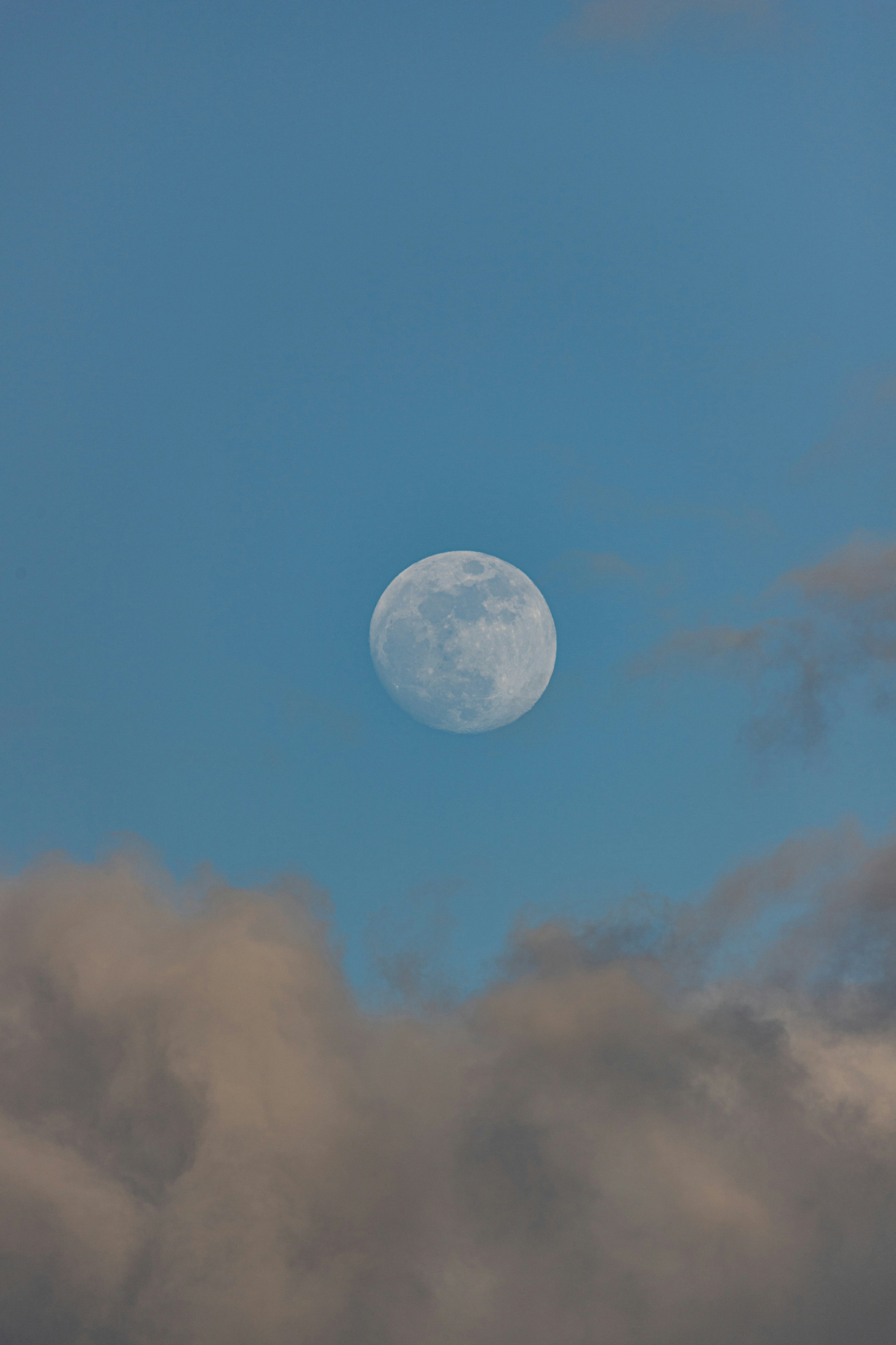 Luna in a Clear Blue: Moonrise Above Quiet Clouds
