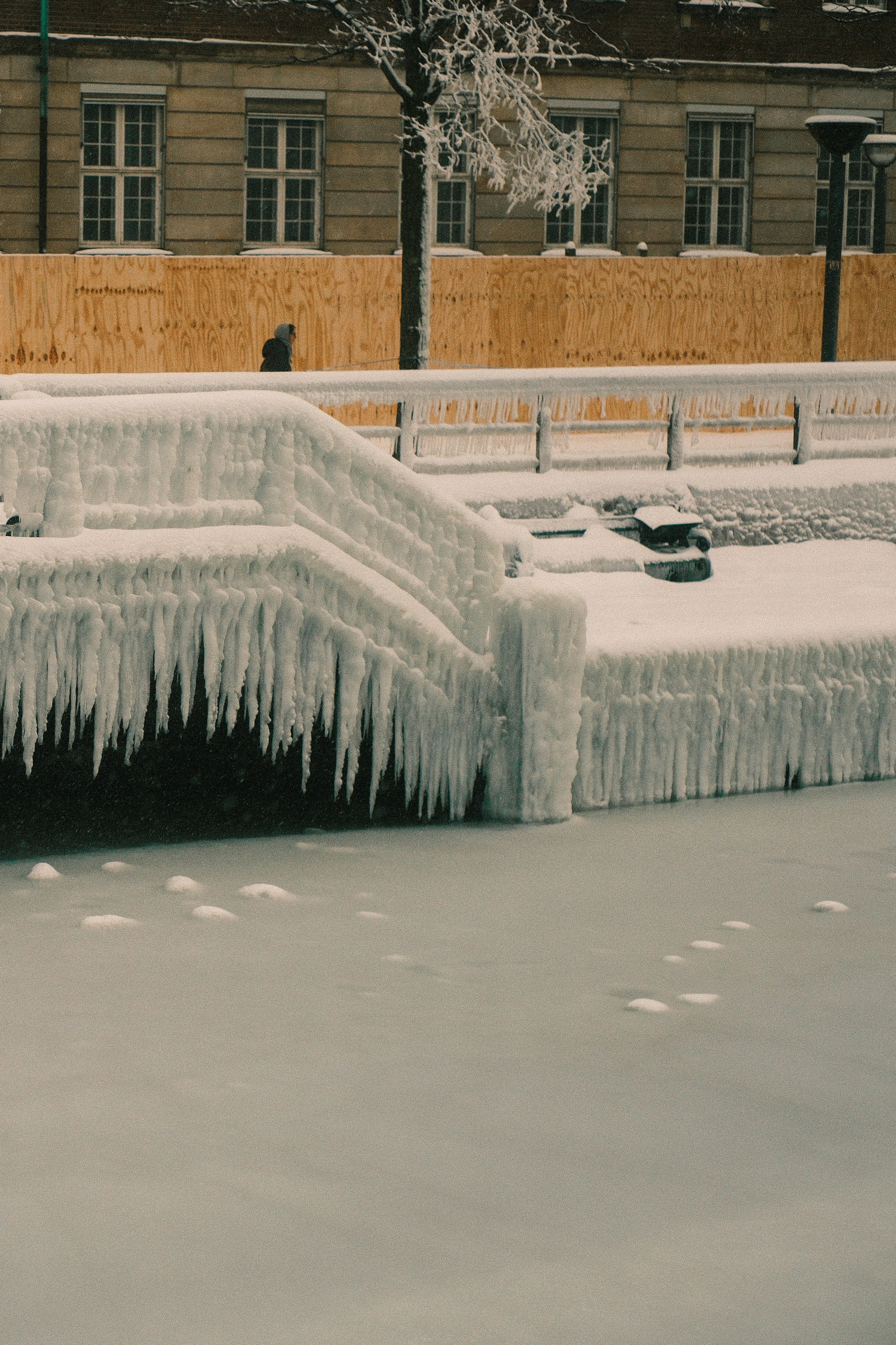 Icicle Curtain Over the Water