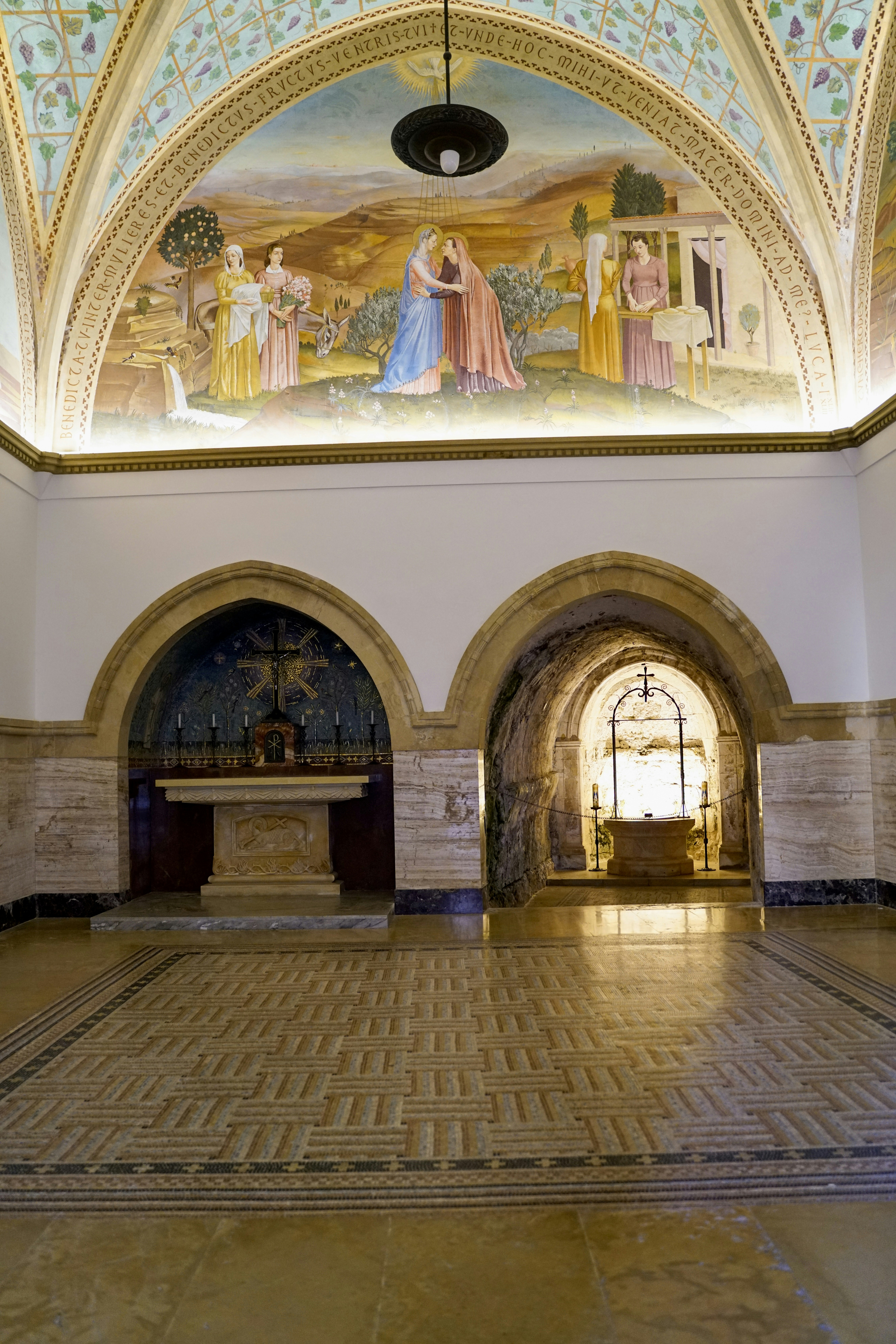 Hallowed Hall: Frescoed Vault Above the Marble Cloister