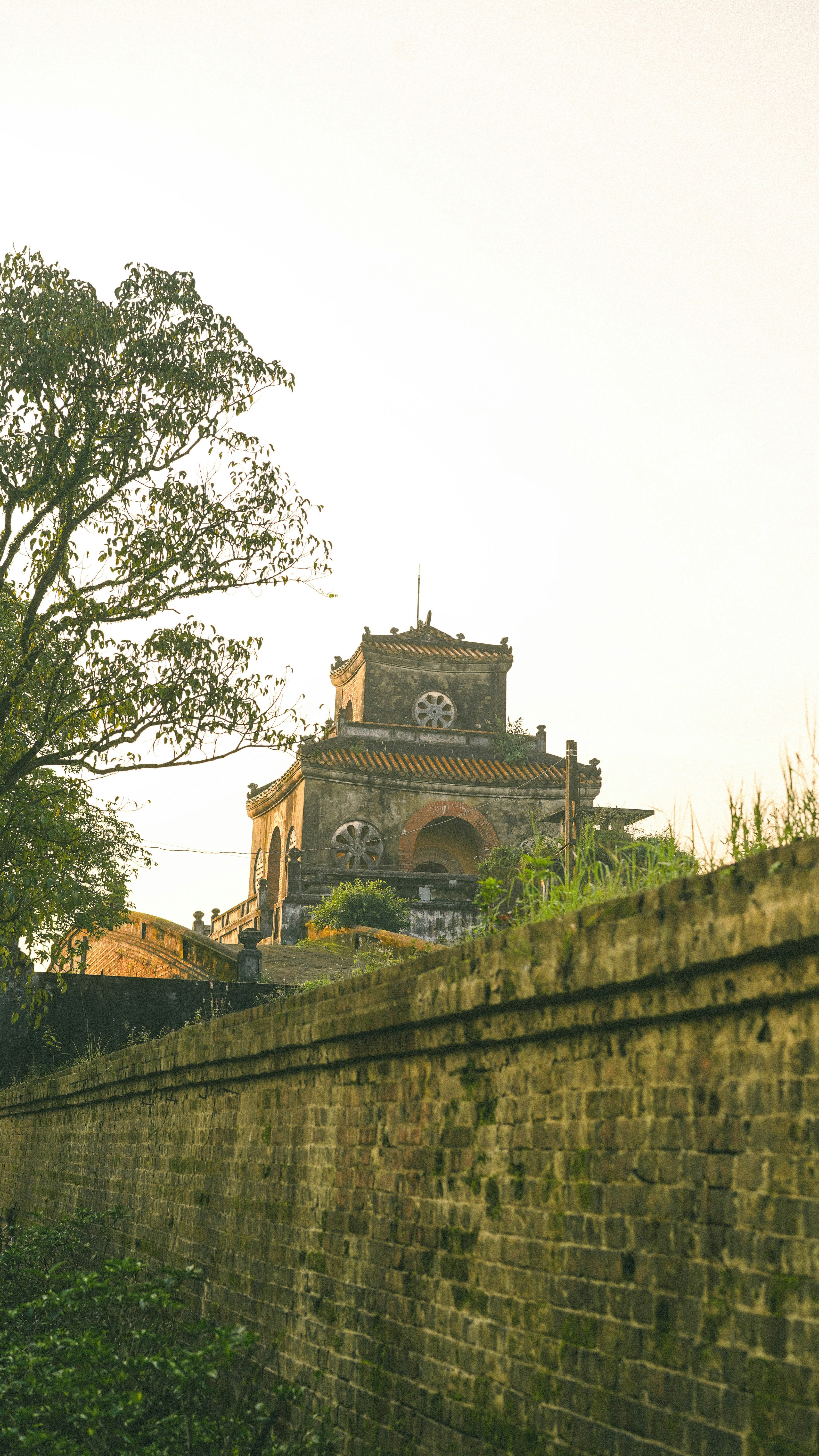 Ancient Nod: A Weathered Temple Above the Mossy Wall