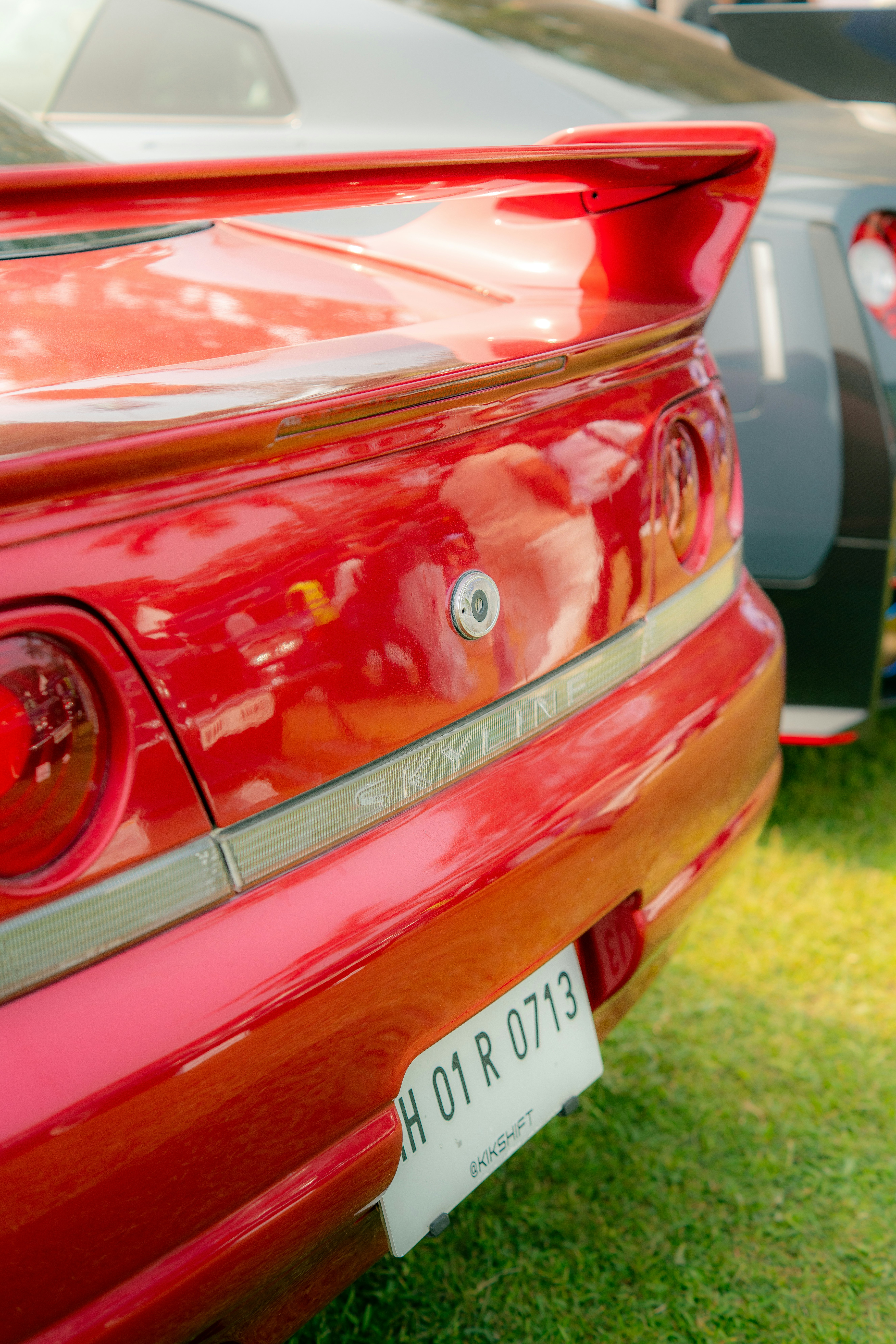 Red Skylines: Tailfin and Badge in Focus