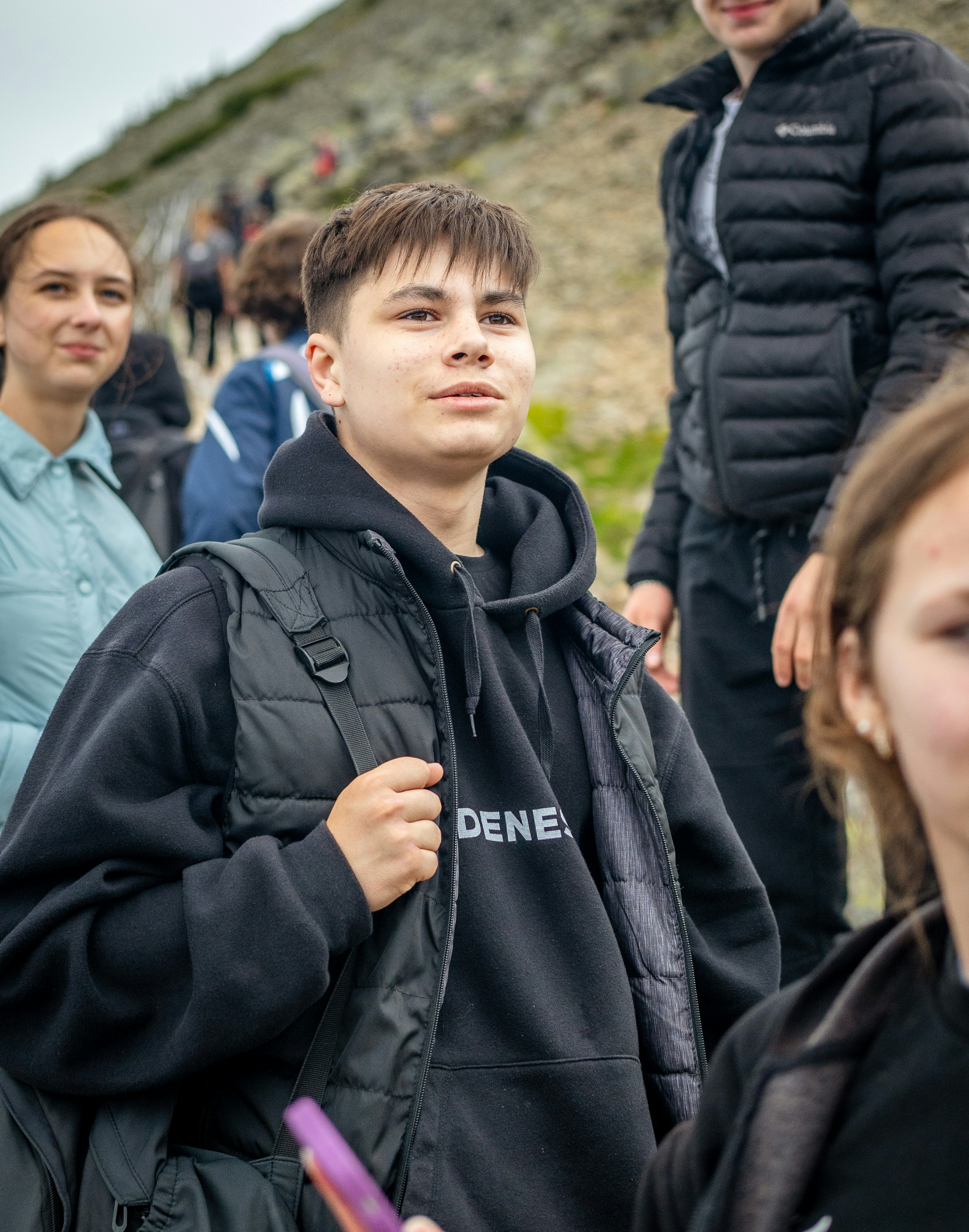 Portrait of a Kids’ Group On a Mountain Trail
