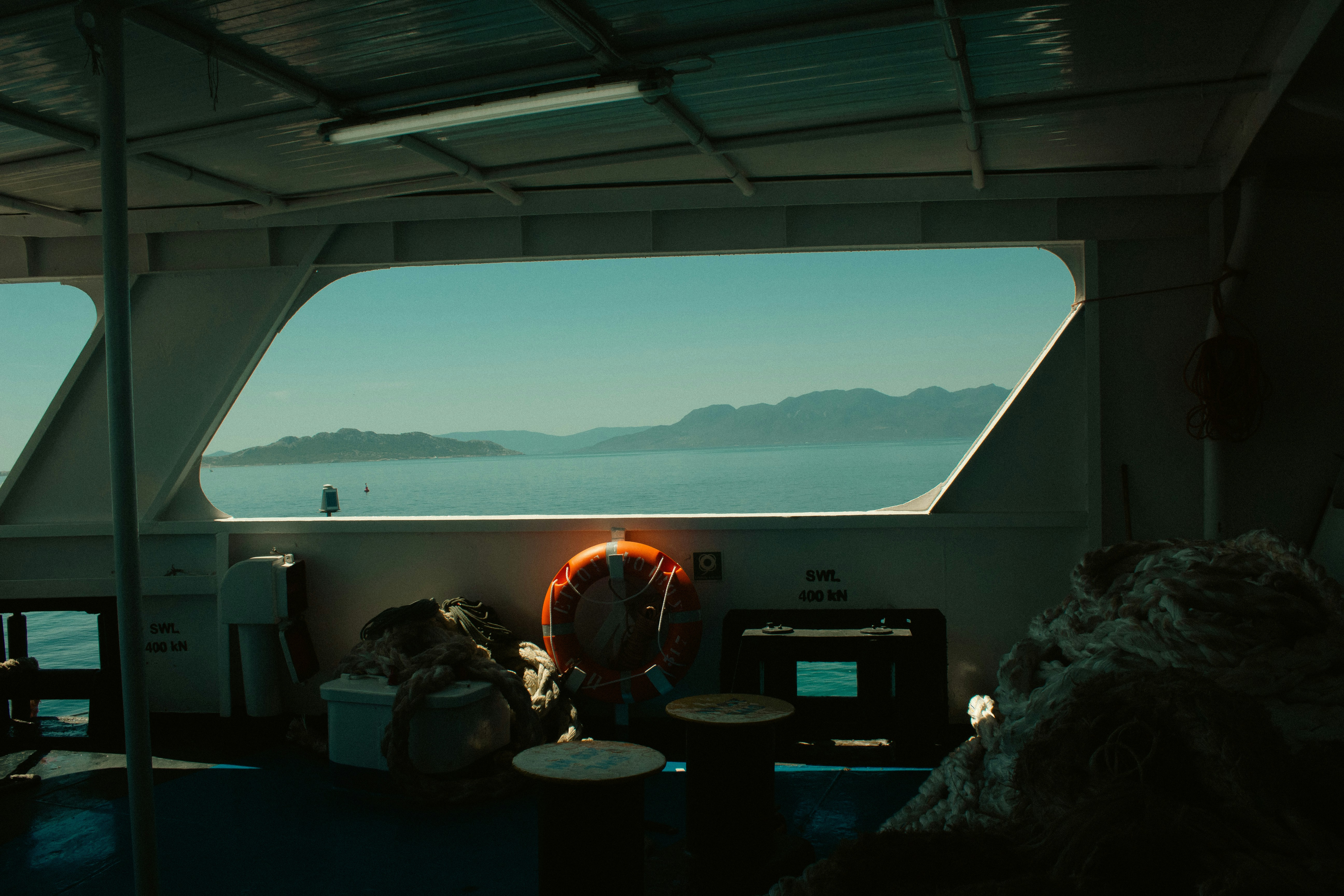 Ocean View Through a Vessel Window