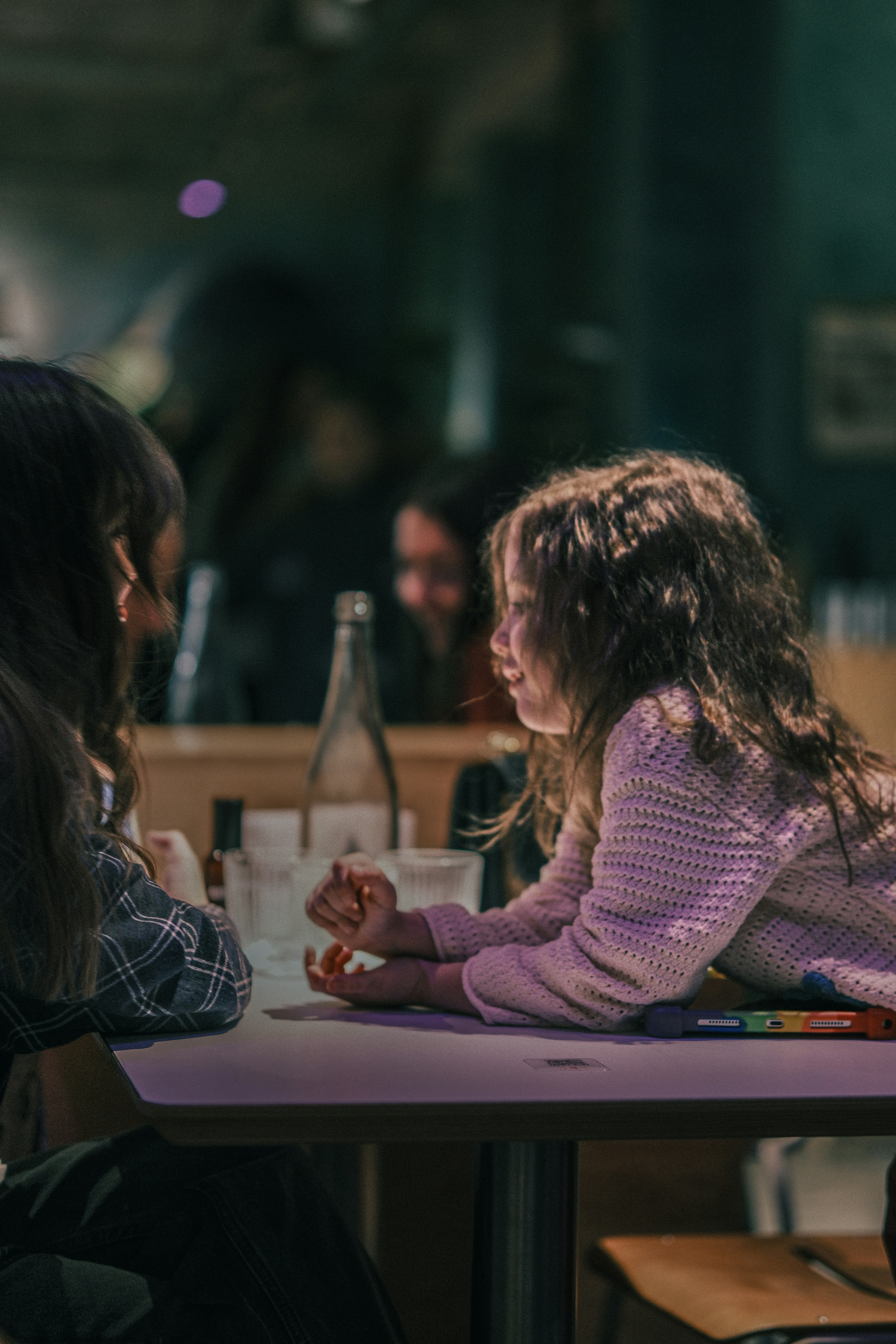 Intimate Conversation: A Child in a Cozy Evening