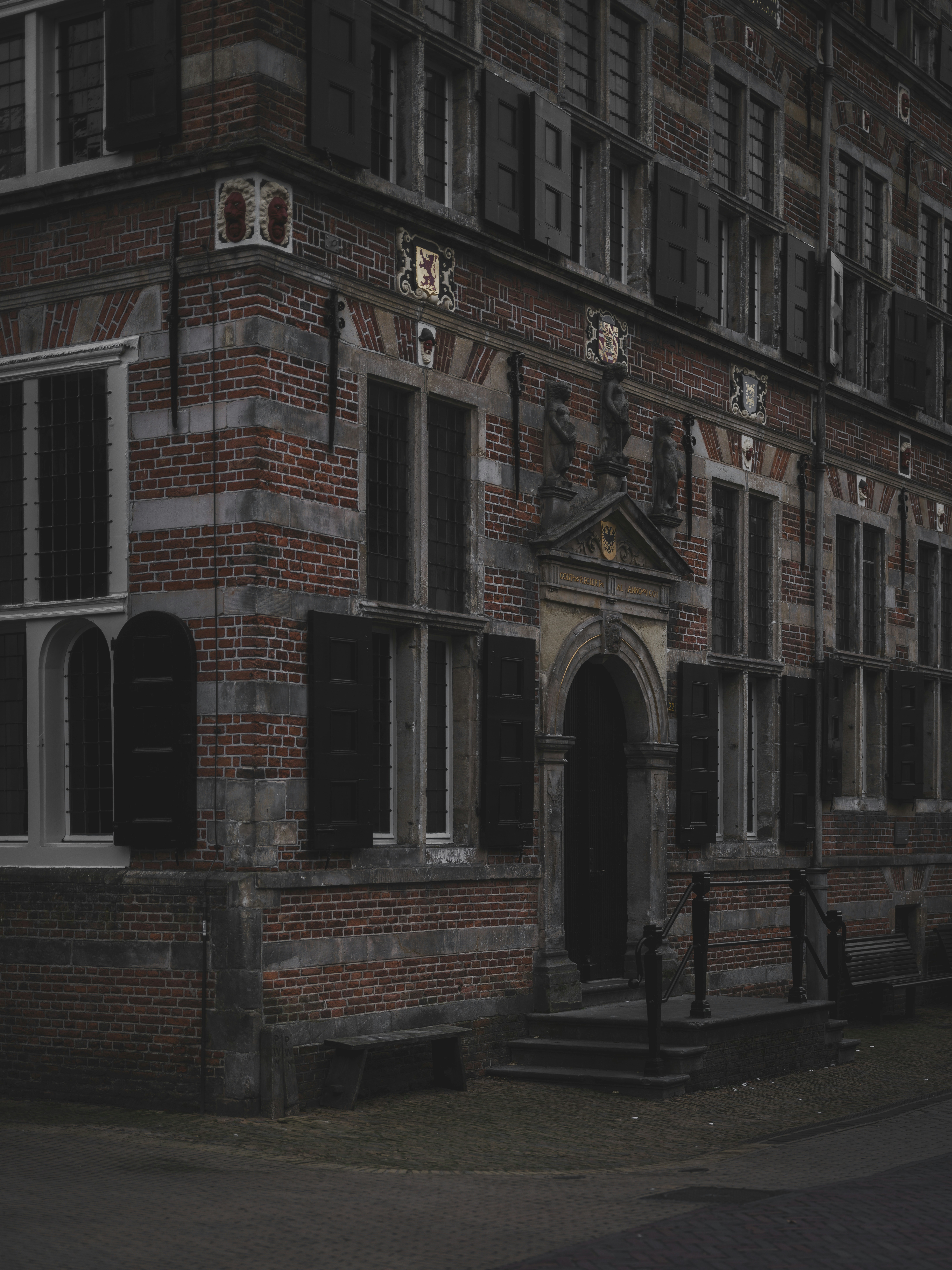 Gothic Brick Facade: A Quiet Street into Darkness