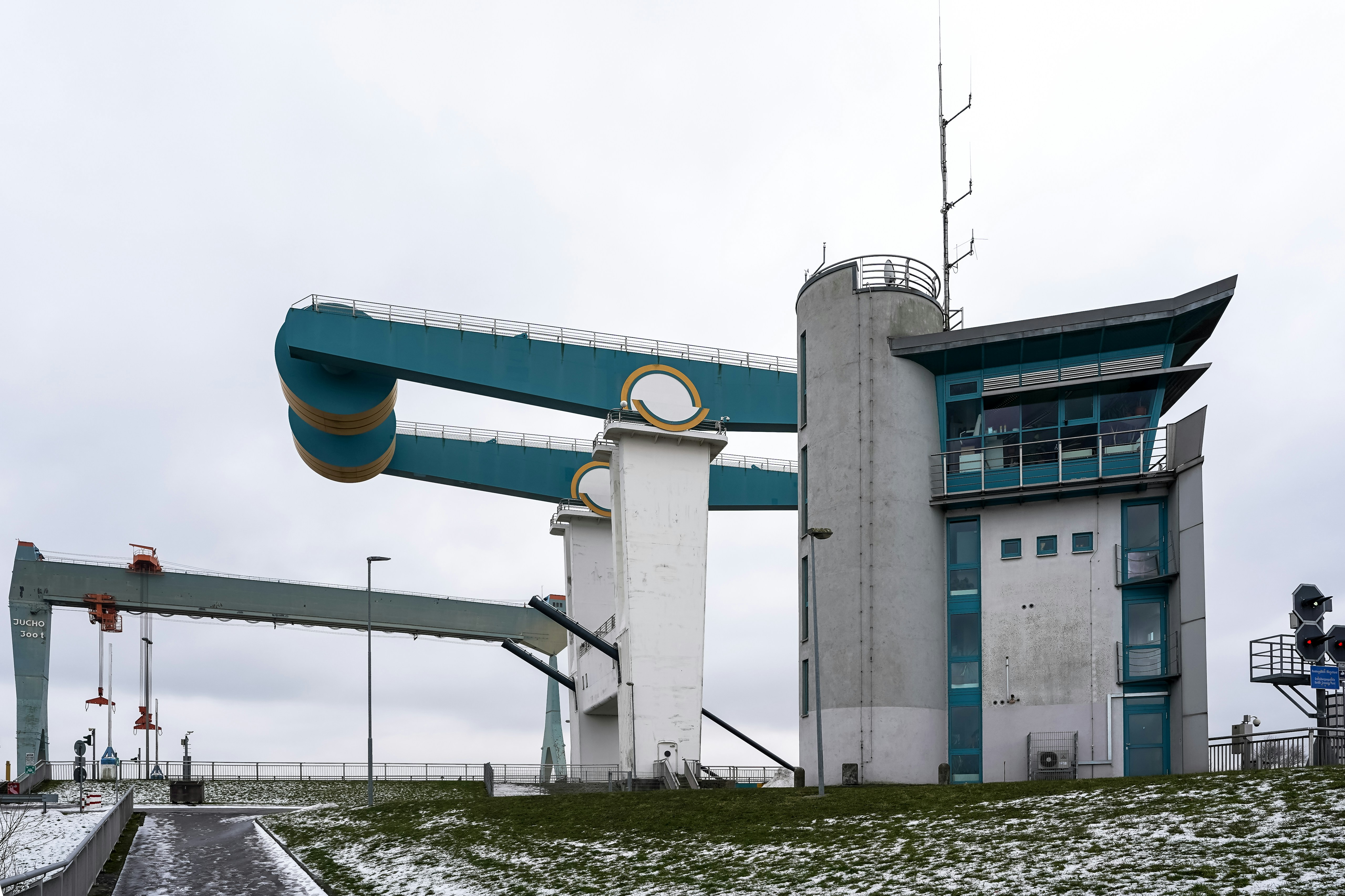 Aviation Gatehouse on Snow-Dusted Ridge
