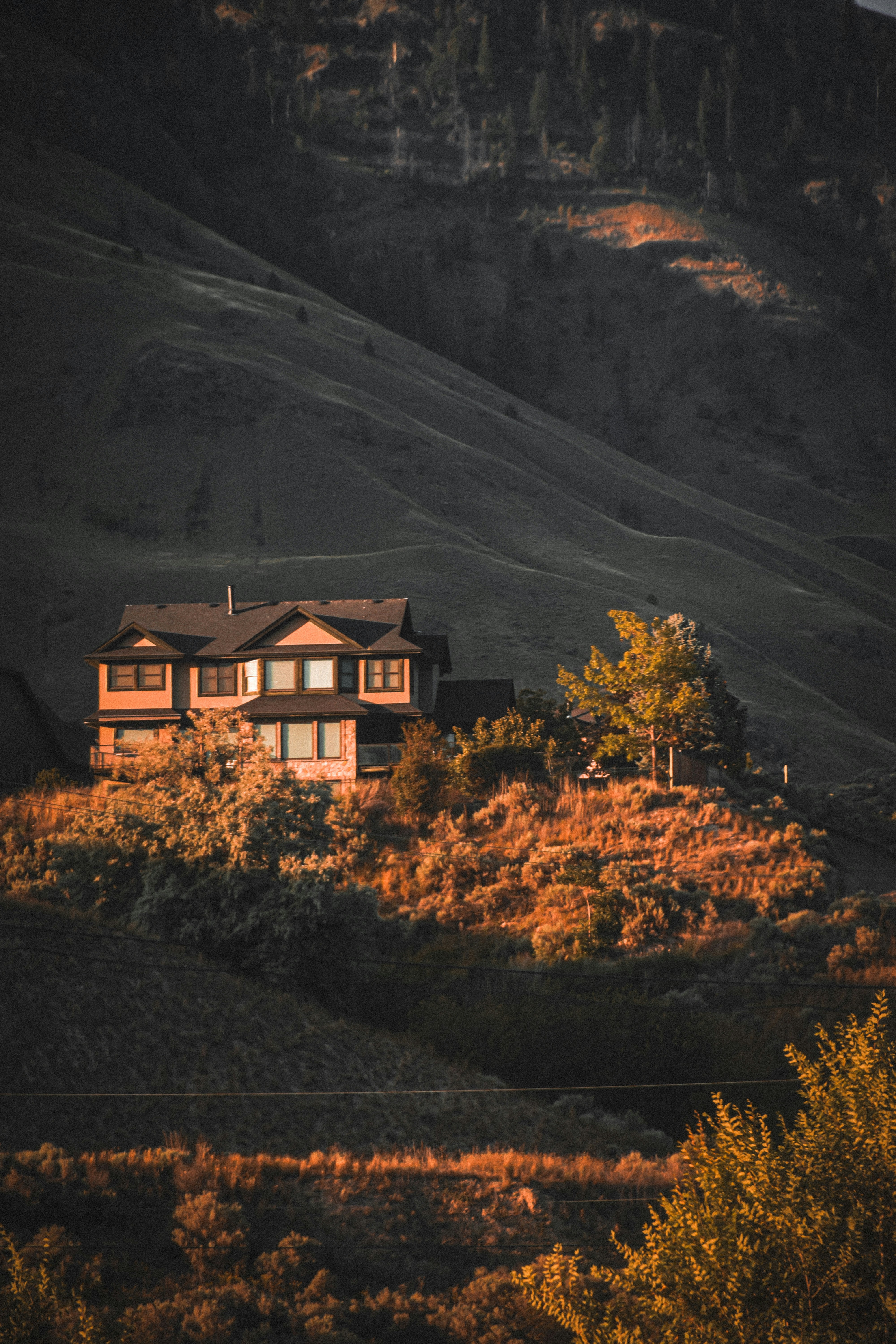 Mountain Villa in Warm Dusk Light