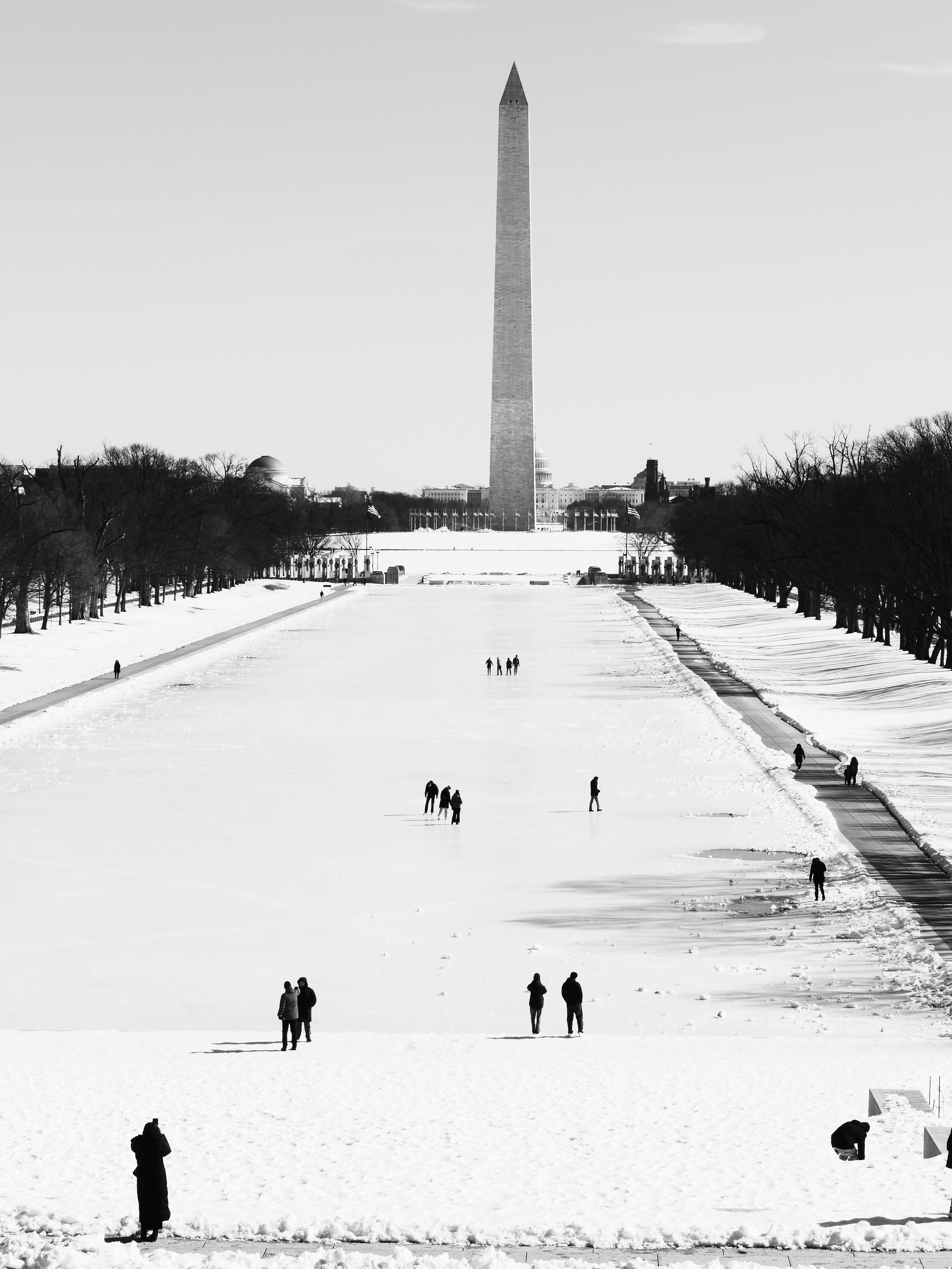 Winter Quiet Along the National Mall: The Obelisk Looms