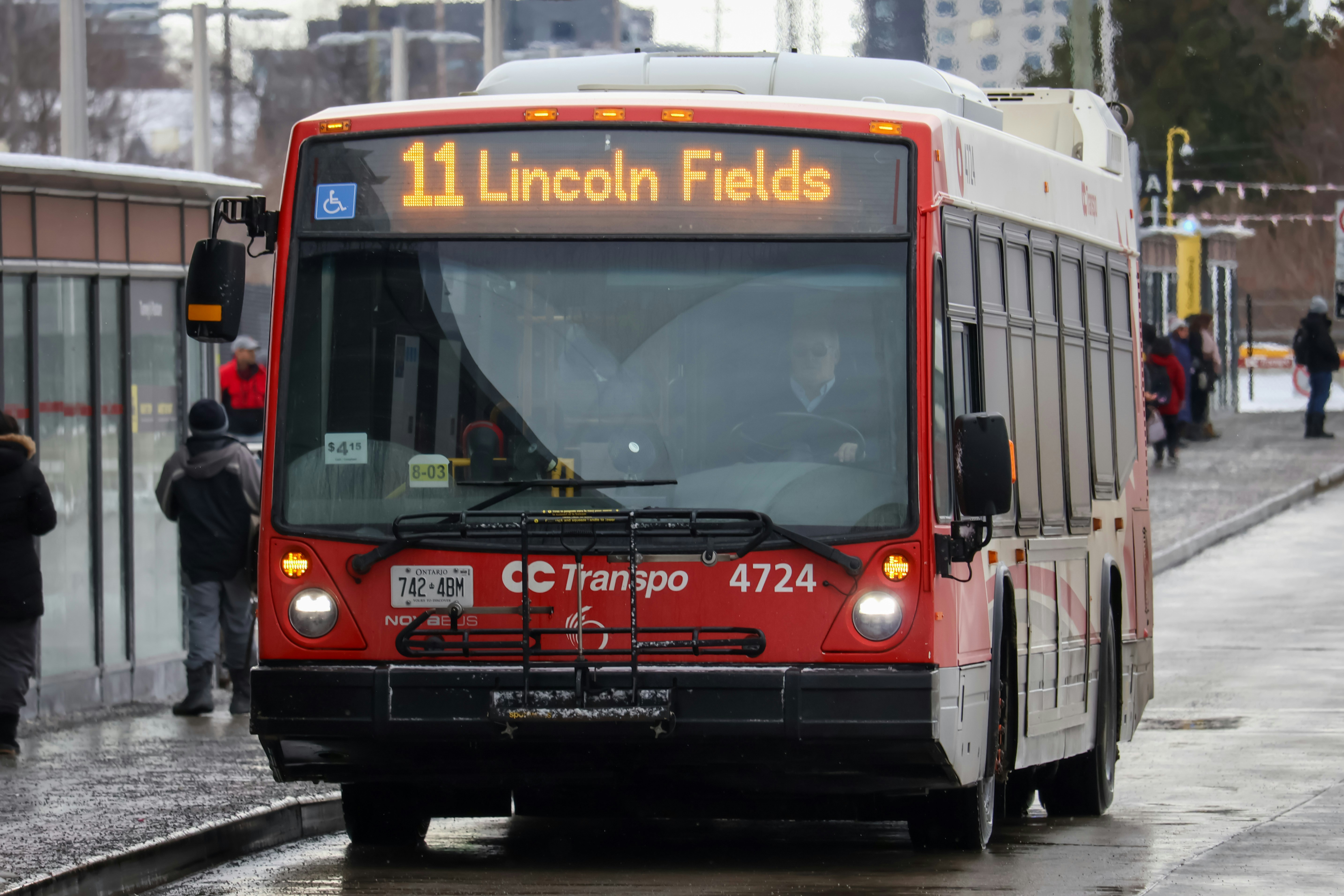 Red Transit at the Central Stop: Lincoln Fields Route