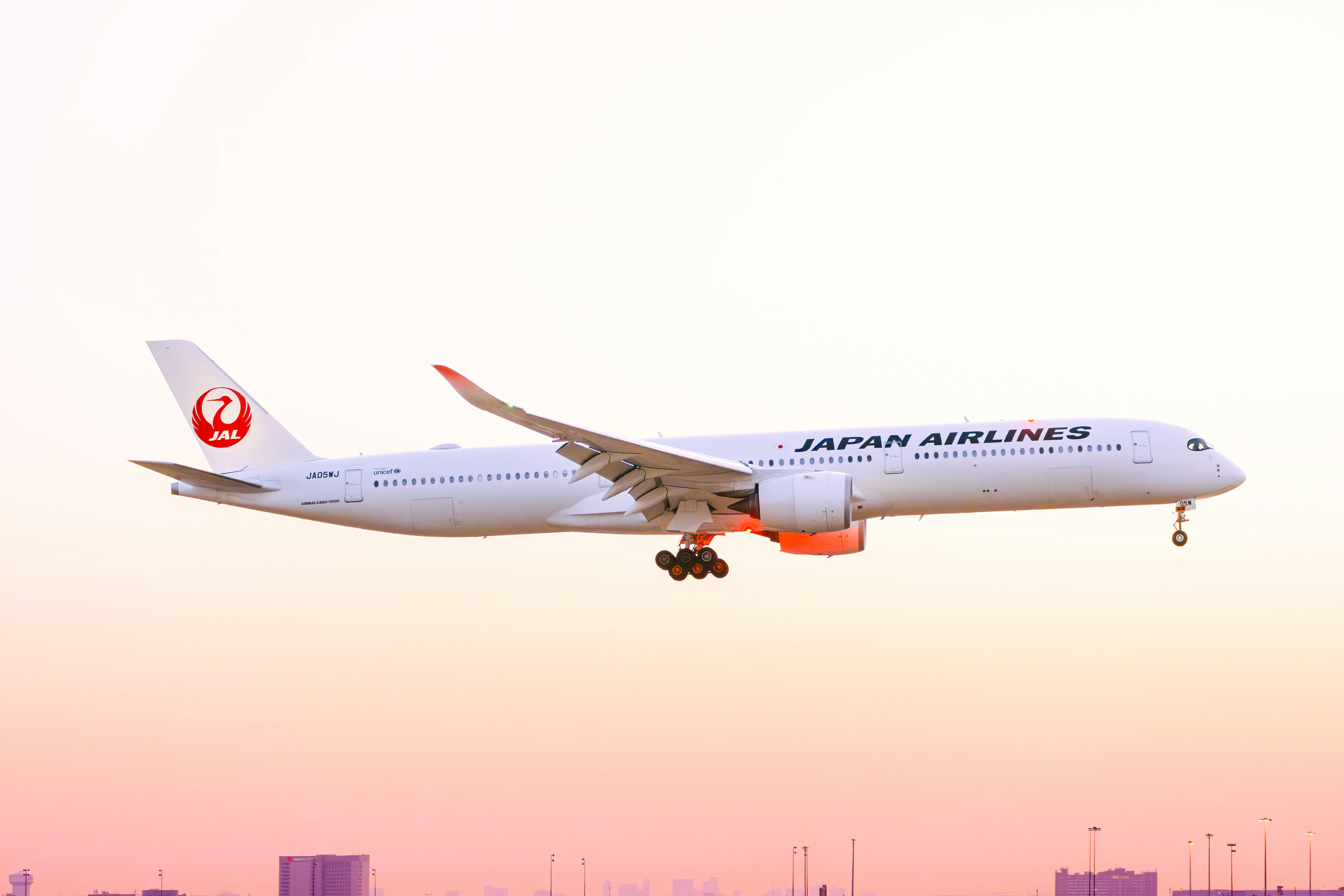Japan Airlines A380 Moment: Sunset Approach