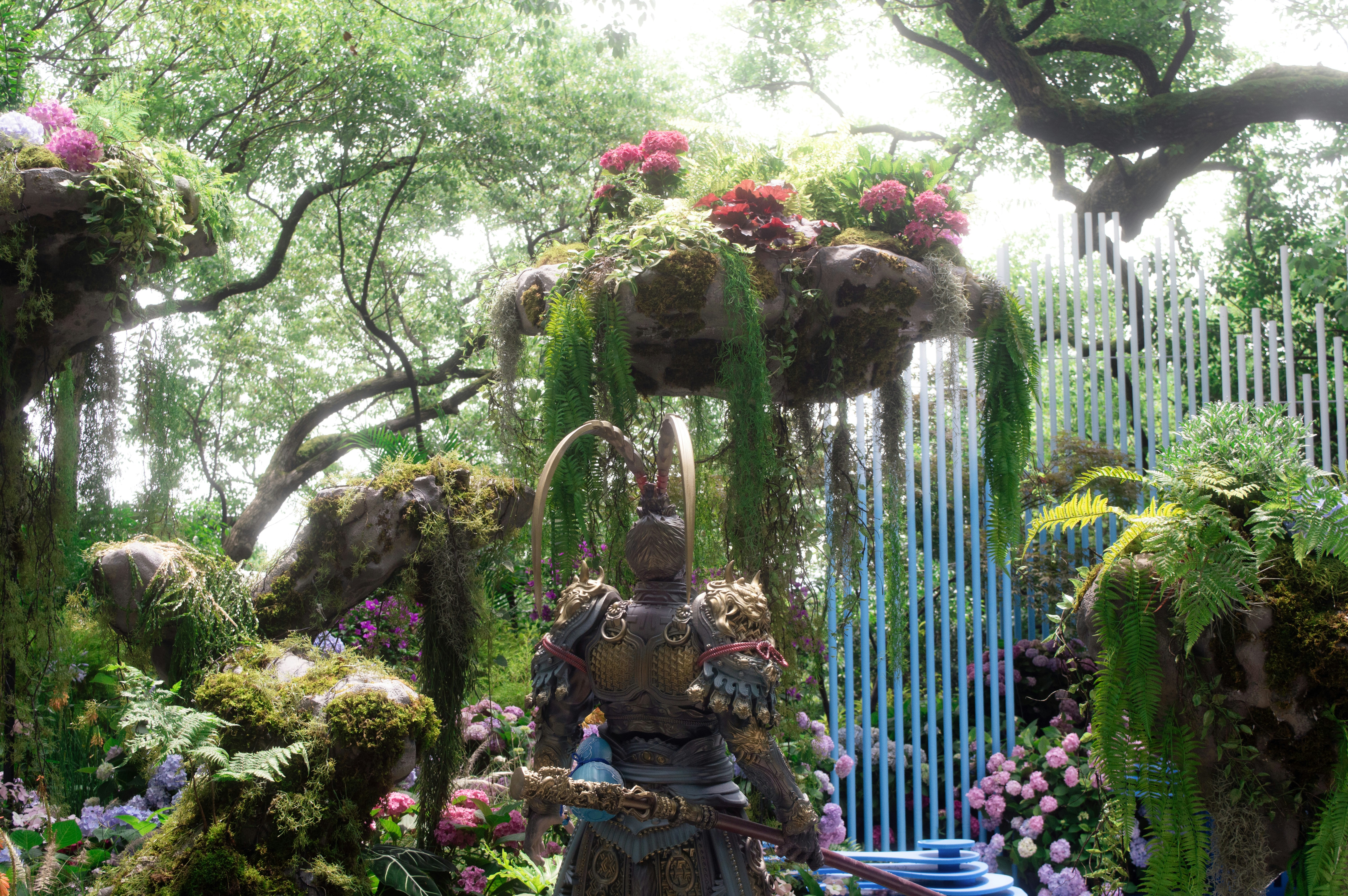 Floral Terrace Guard with Verdant Canopy