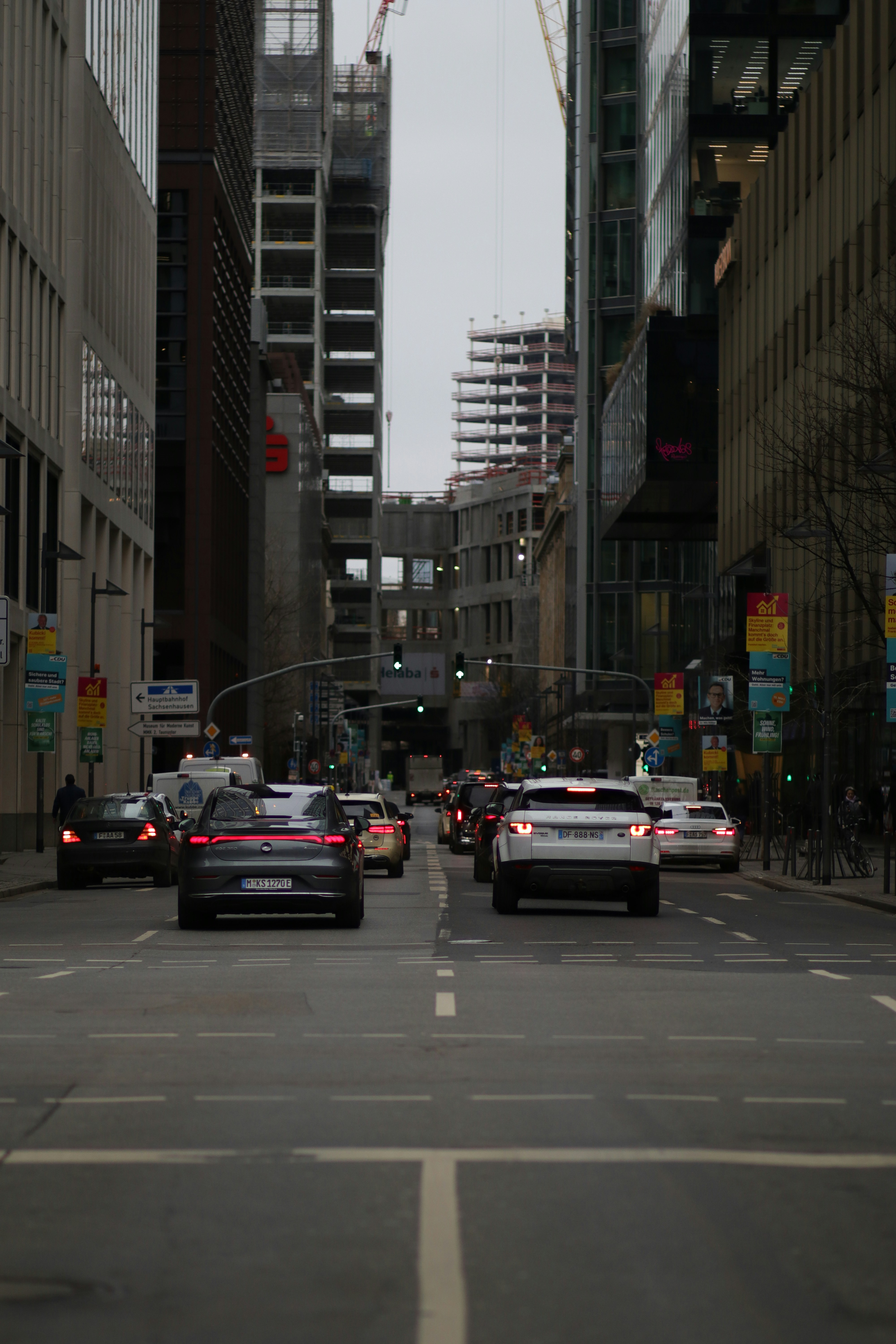 City Ascent: Traffic Throughed Glass Towers