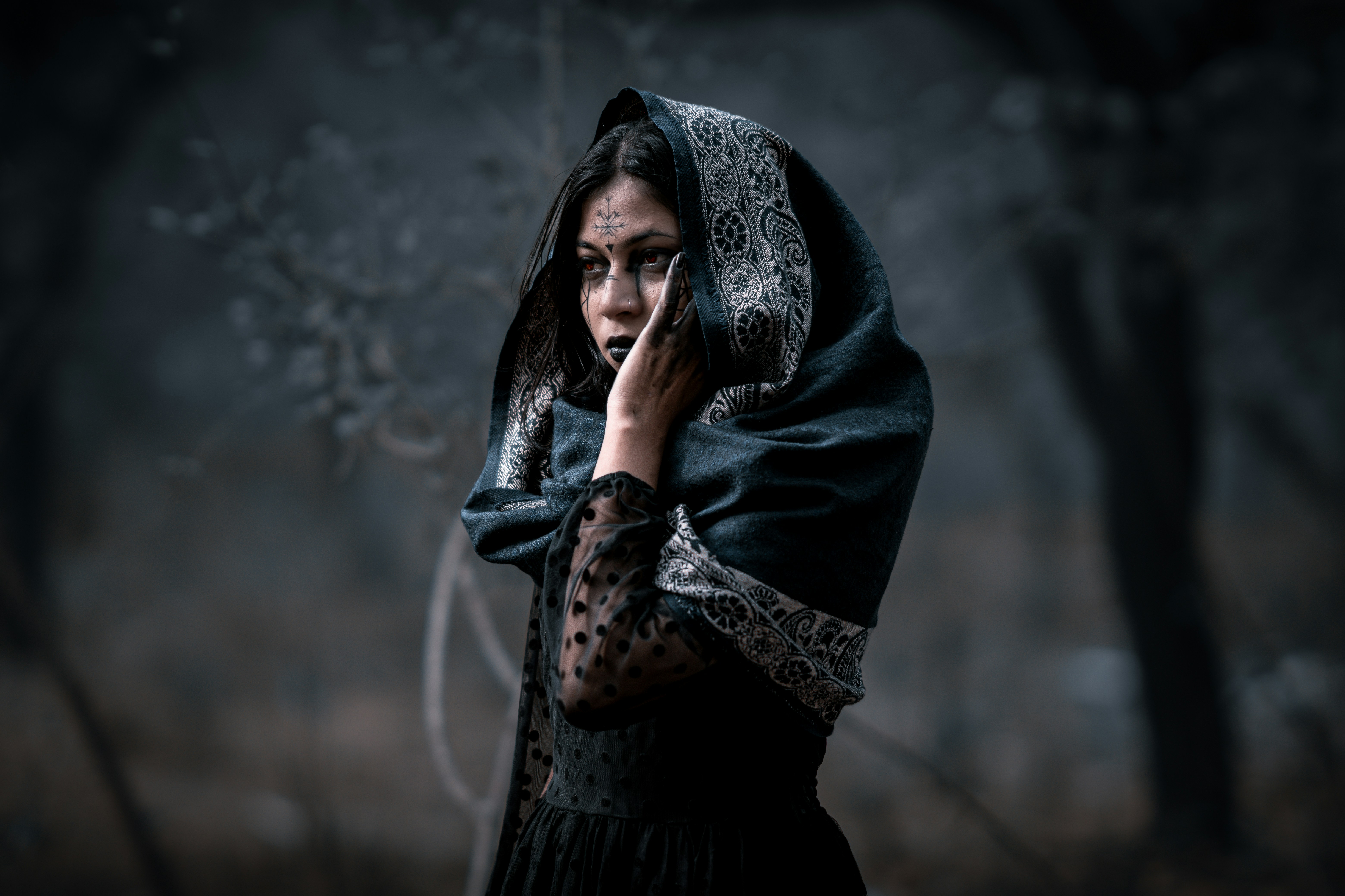 Veiled in Dark Lace: A Portrait of Quiet Resolve