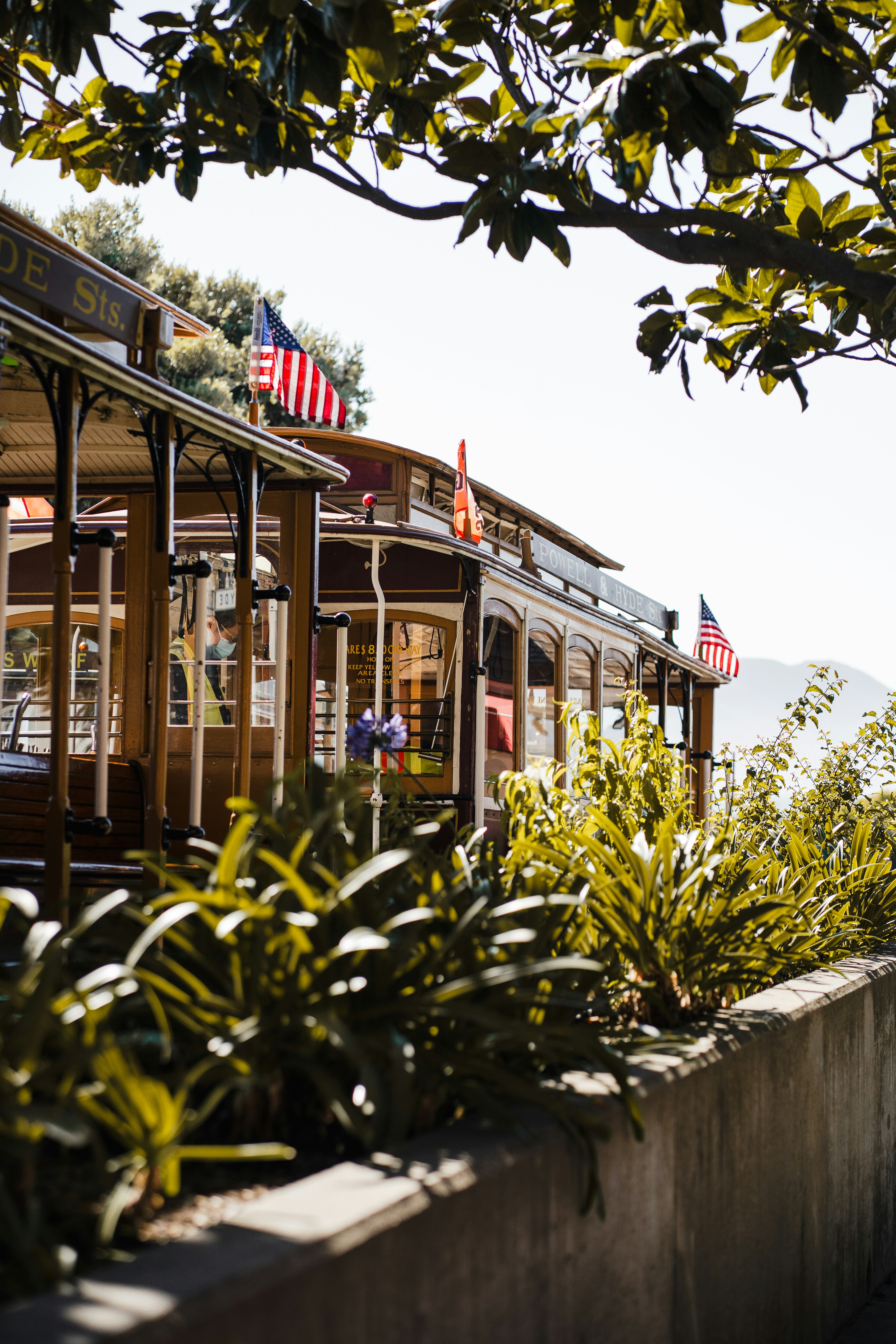Trolley by the Sunlit Terrace