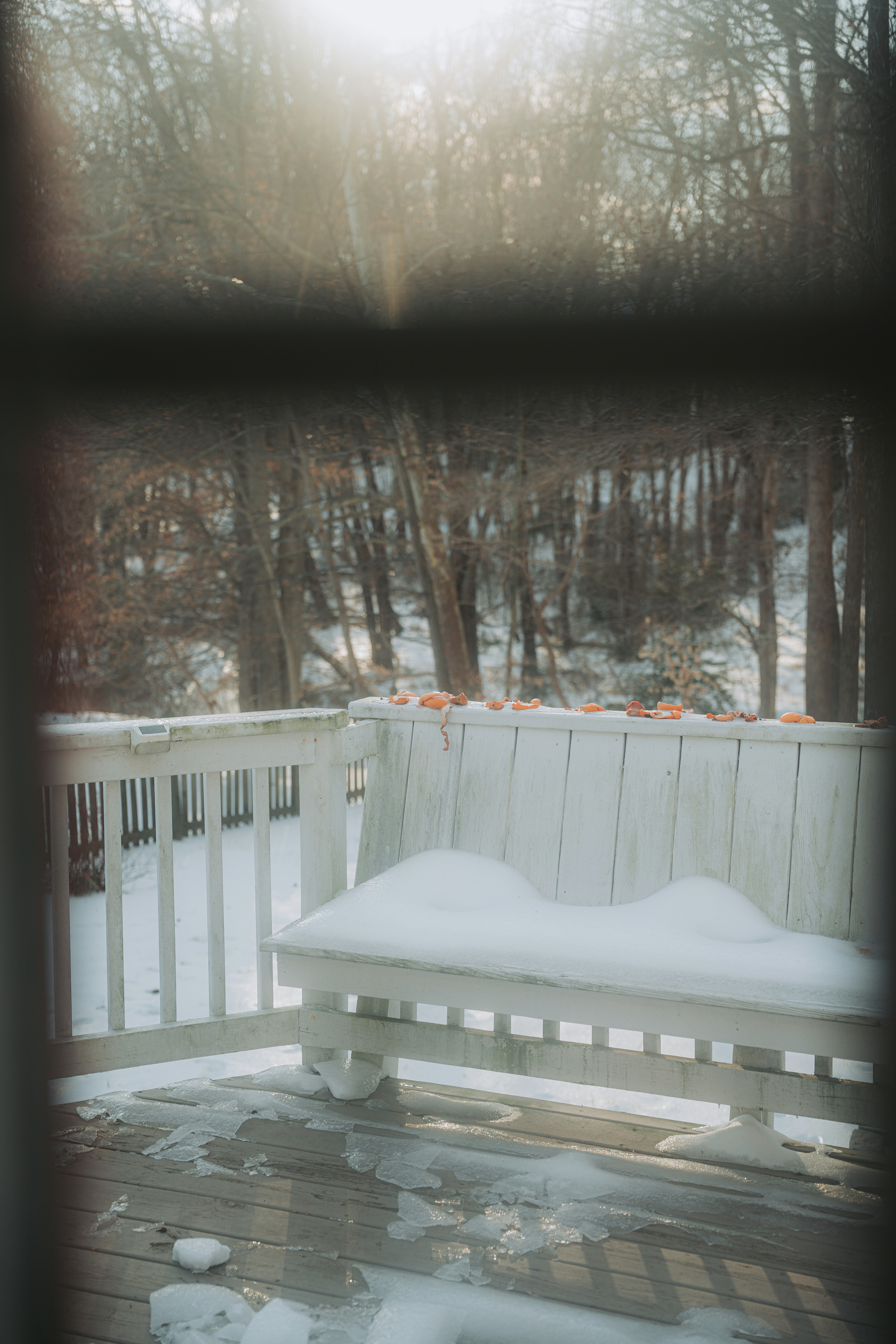 Snow on the Railing: Quiet Valley Through Framing Grids