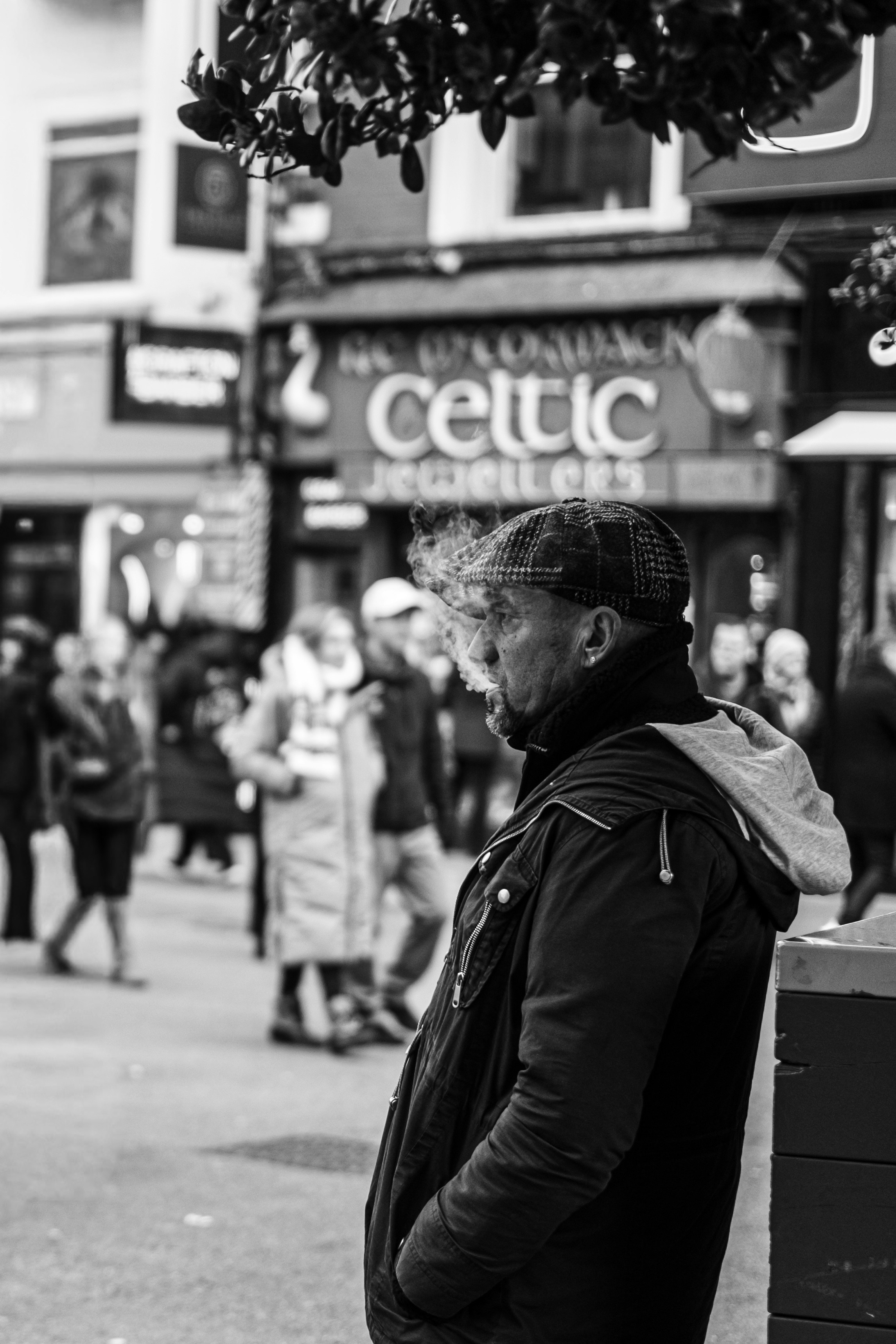Stranger in Profile: A Street Moment in Monochrome