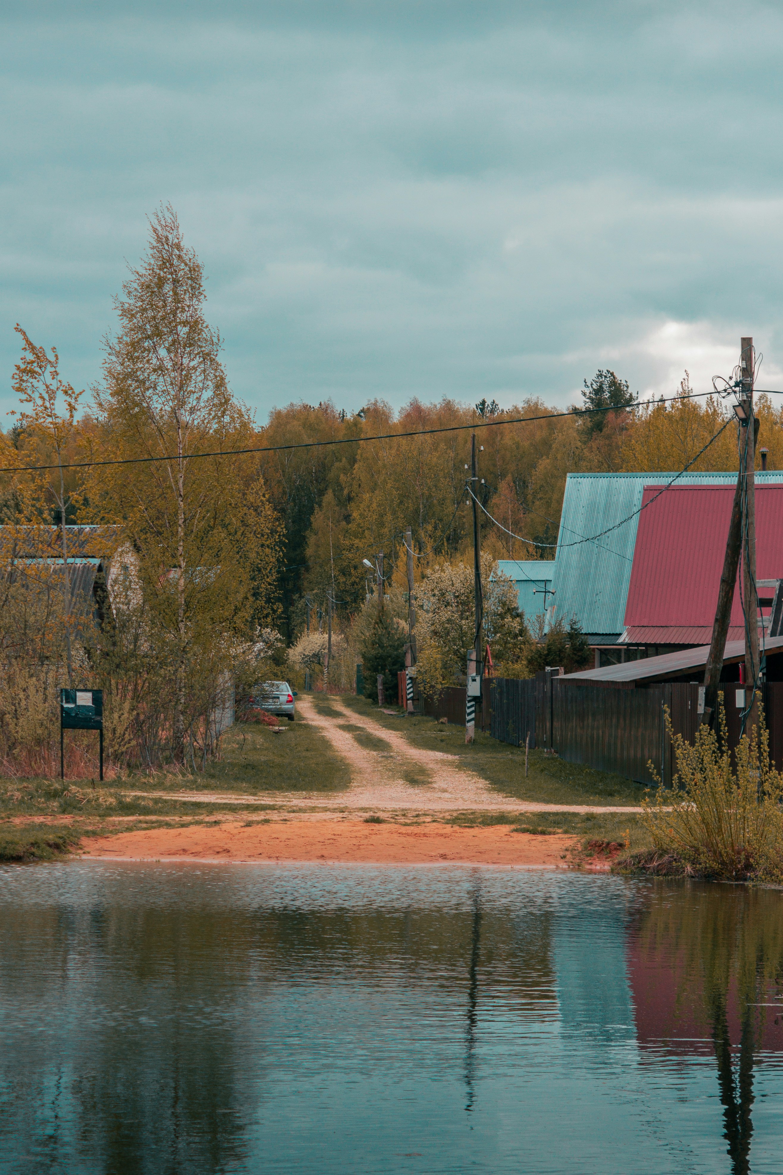 Autumn Street over the Pond