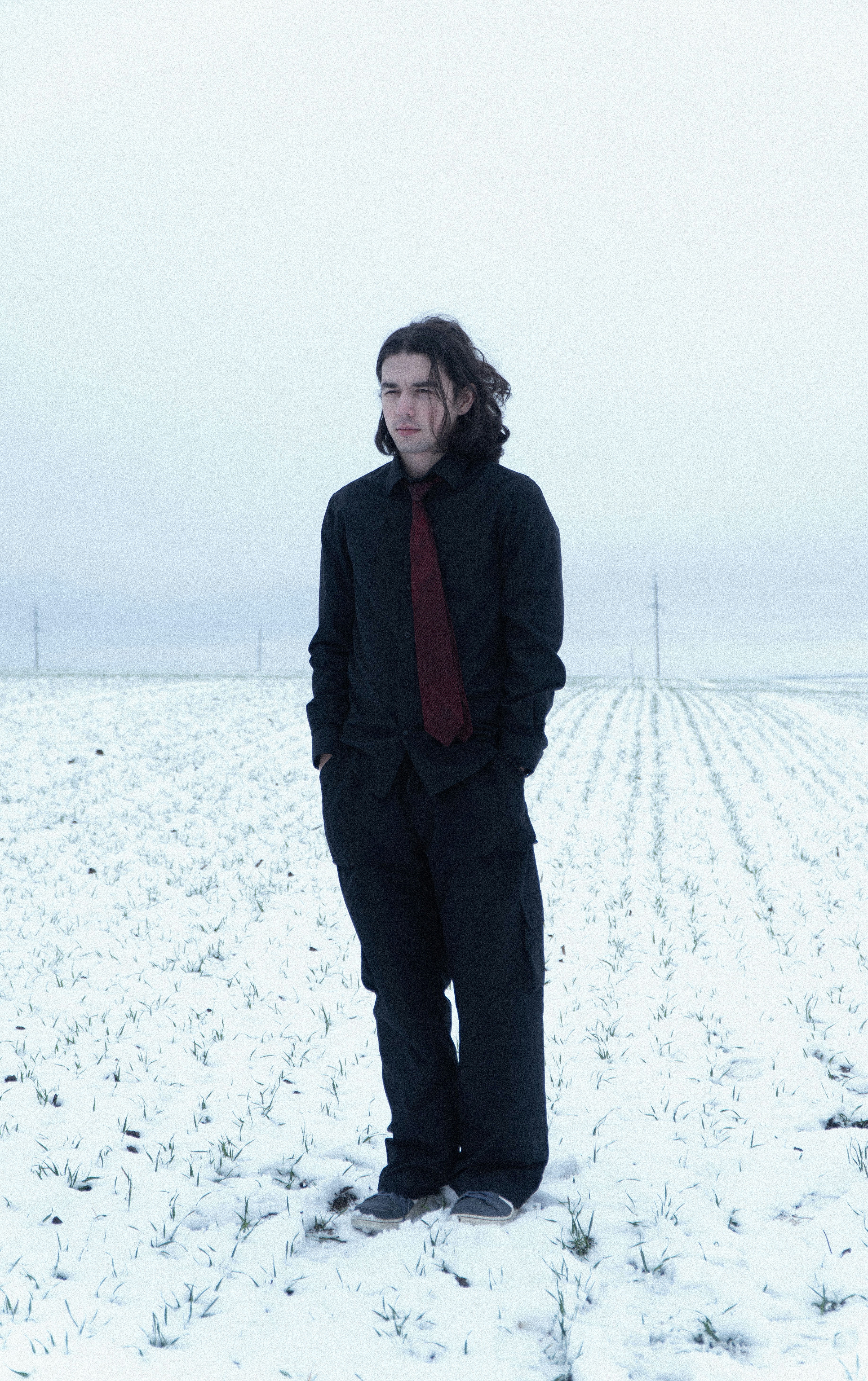 Lonely in a Snow-Field: A Quiet Portrait in Winter Silence