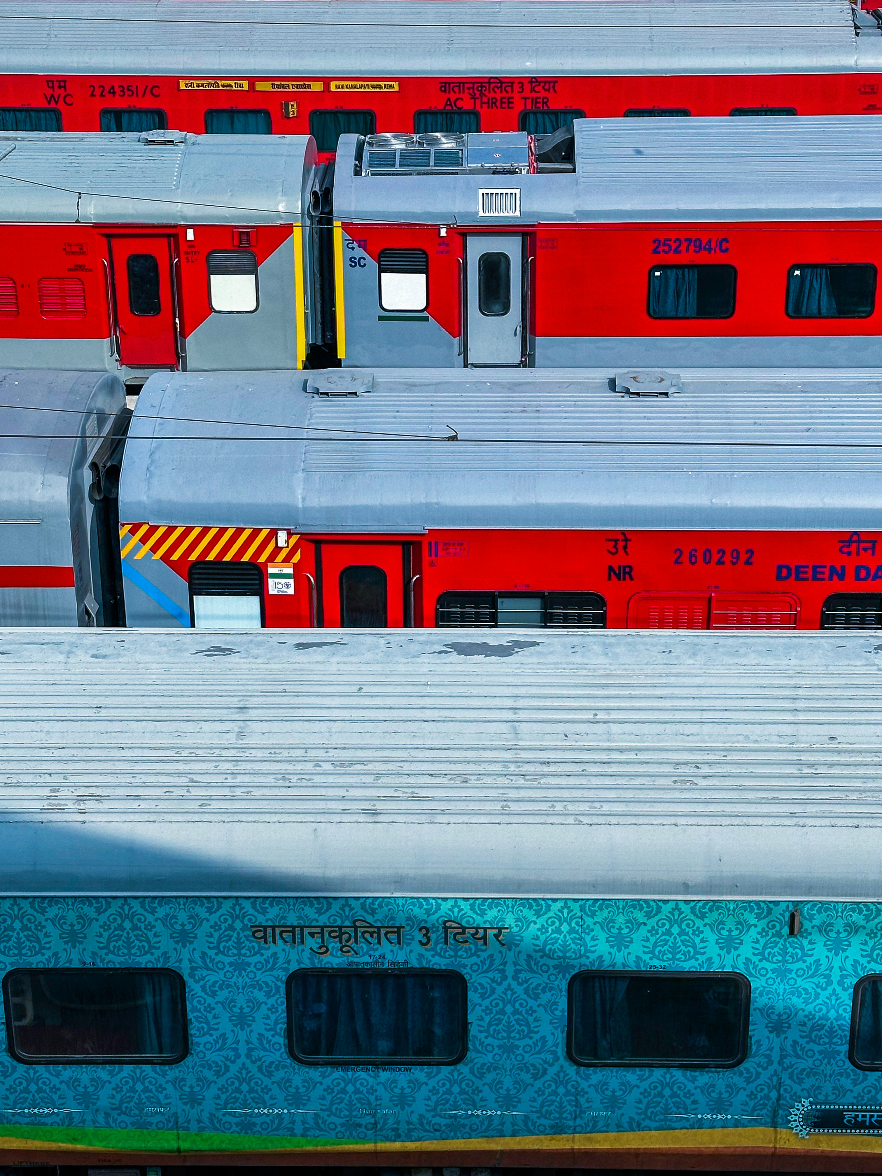 Silent Railway Moons: A Patchwork of Carriages Resting in Light