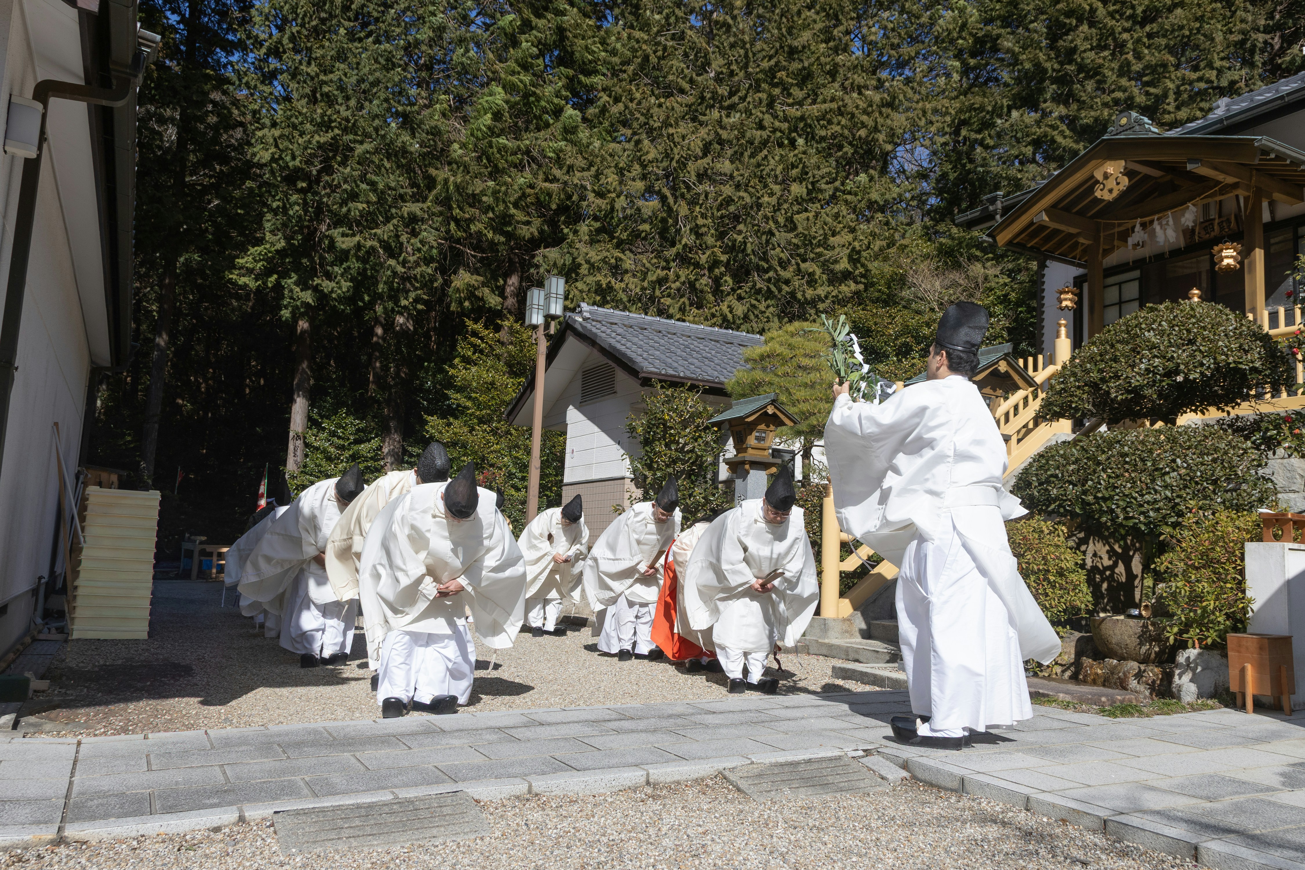 Shinto Ceremony in a Temple Courtyard