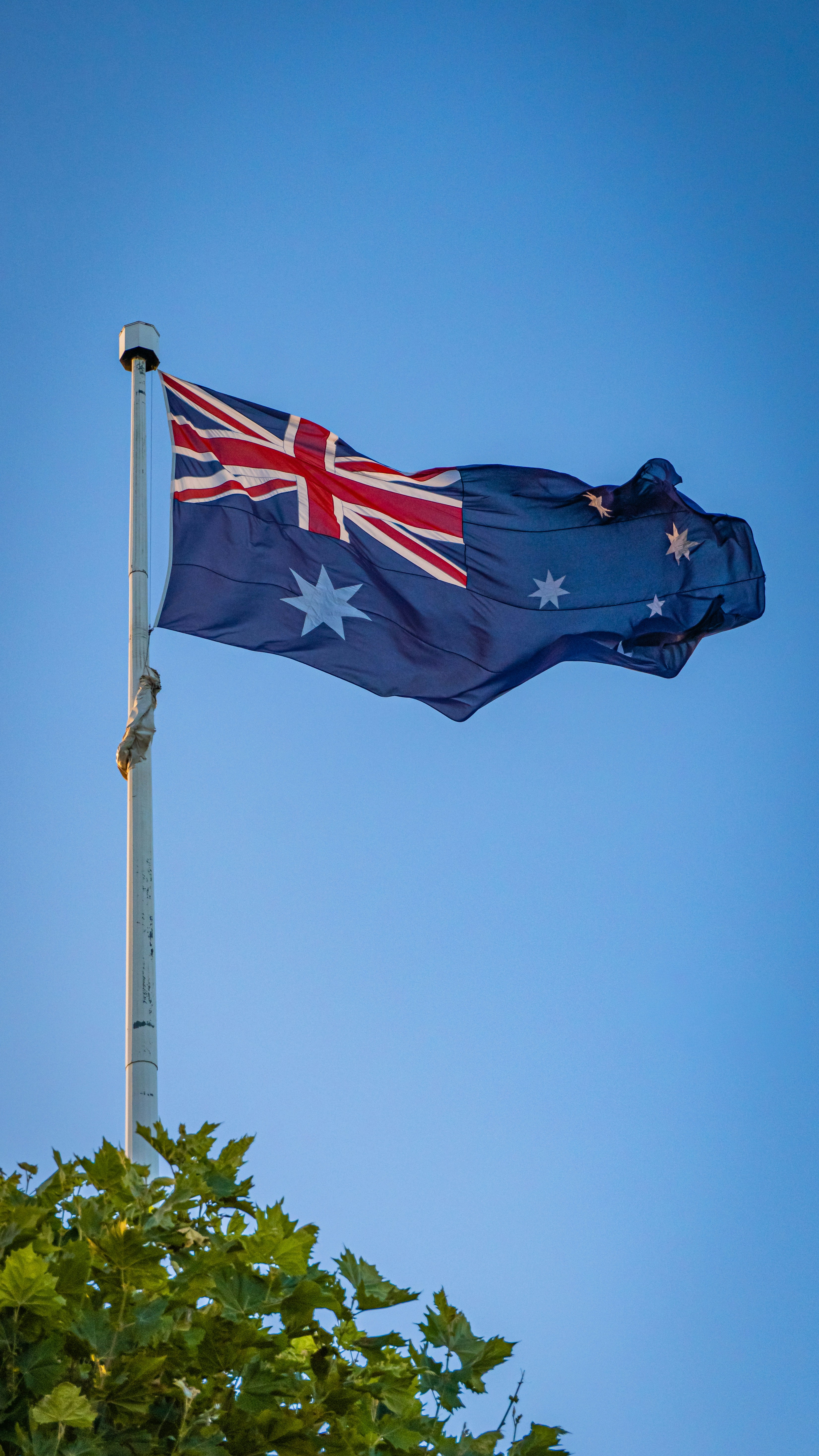 Flag in the Breeze: Australian Blue Sky