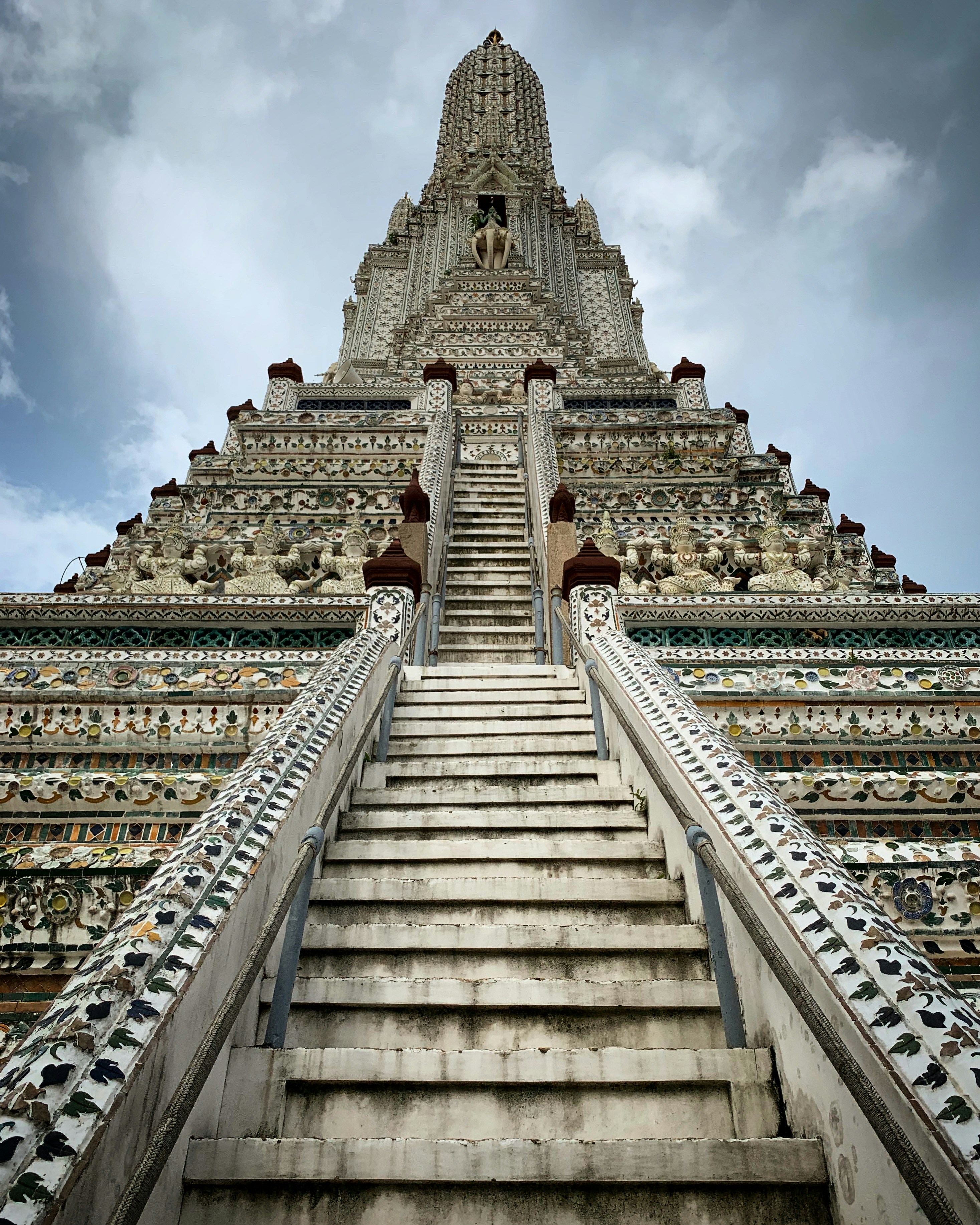 Ascending to the Temple Crown: Ornate Staircase to the Sky